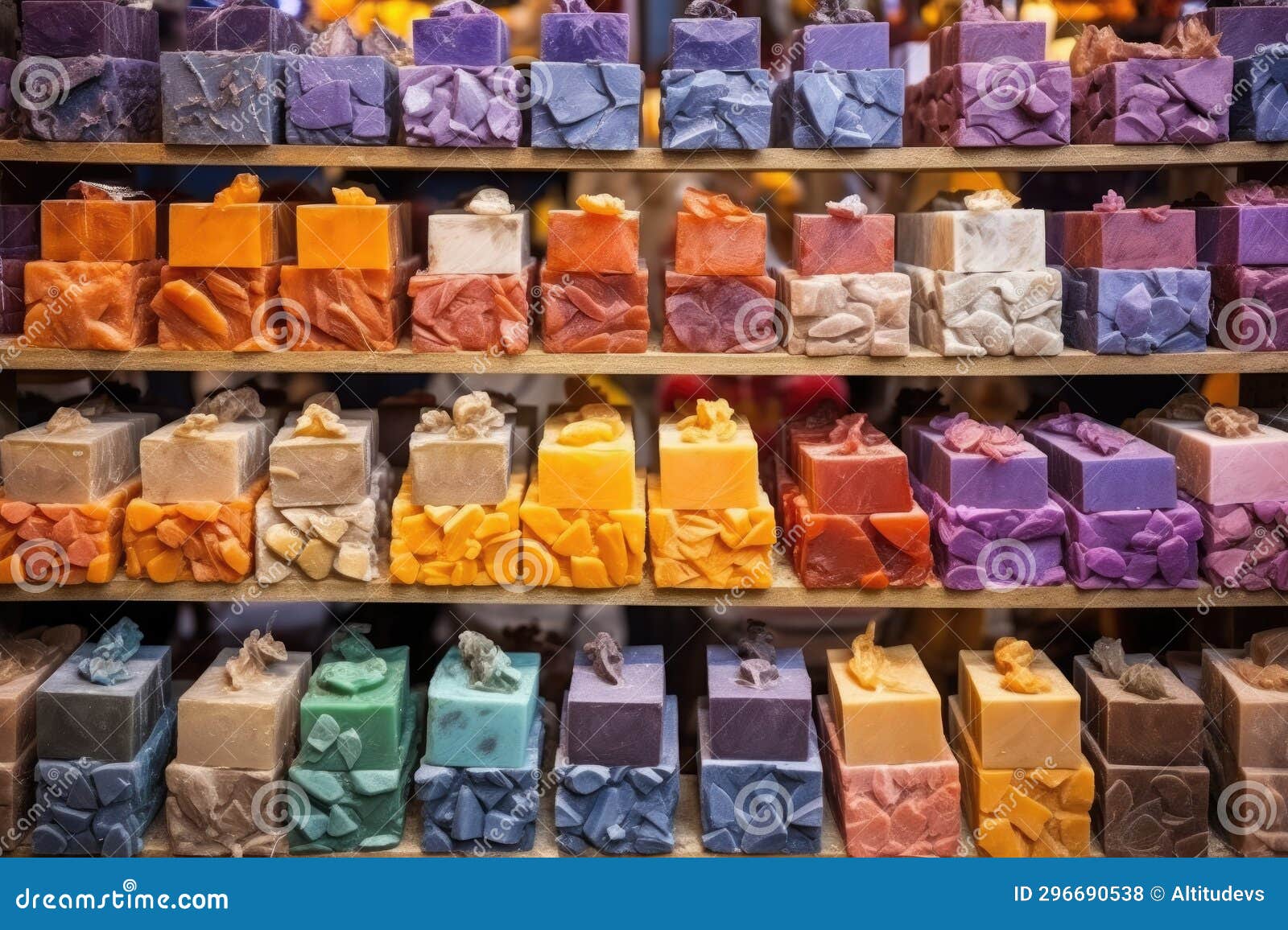 Colorful Artisan Soap Display with Different Shapes Stock Photo - Image ...