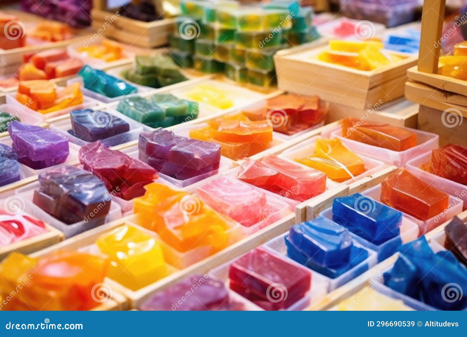 Colorful Artisan Soap Display with Different Shapes Stock Image - Image ...
