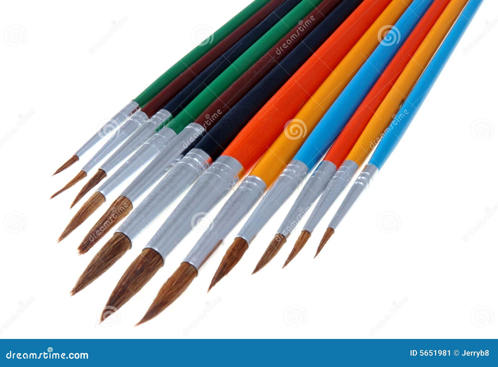 Colorful artist brushes stock image. Image of arranged - 5651981
