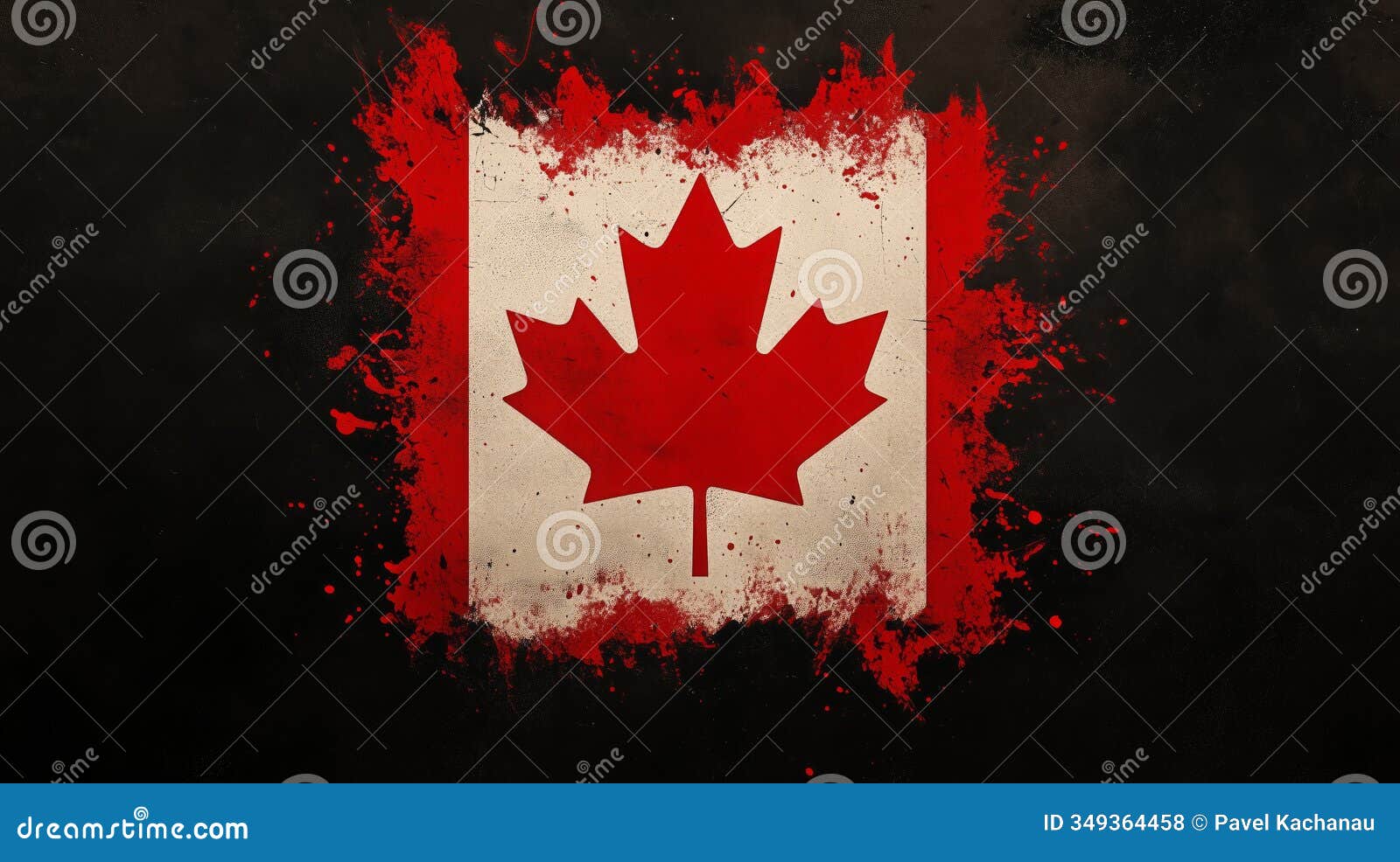A Colorful, Artistic Take on the Canadian Flag with Unique Textures and ...