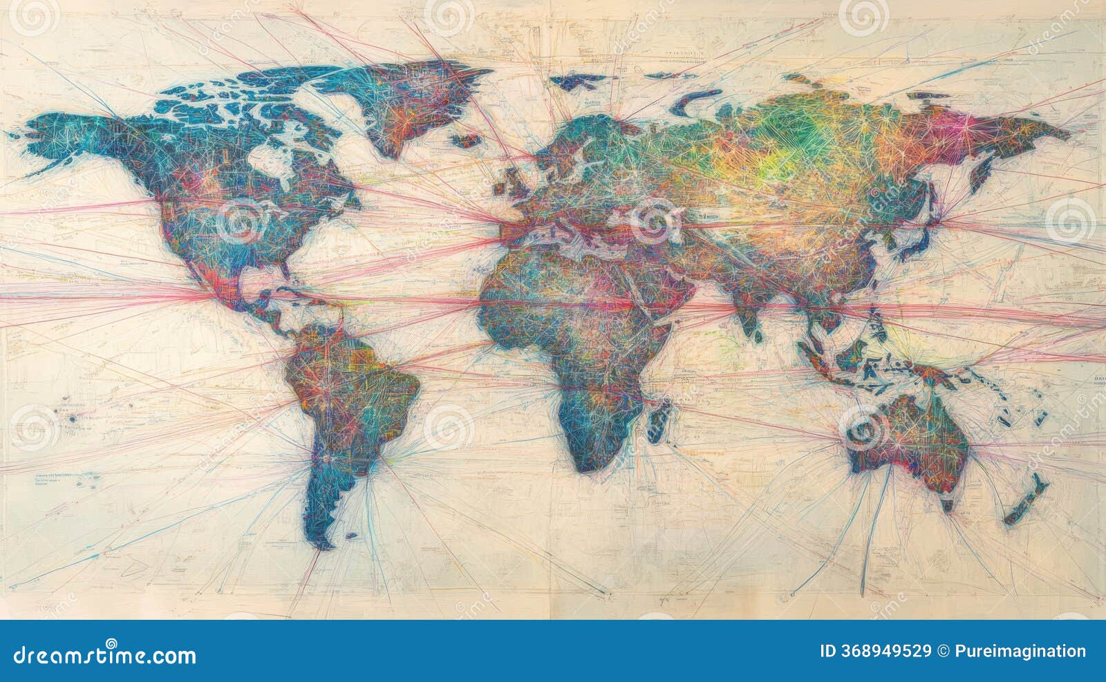 Artistic World Map With Circuit Patterns Stock Photo | CartoonDealer ...