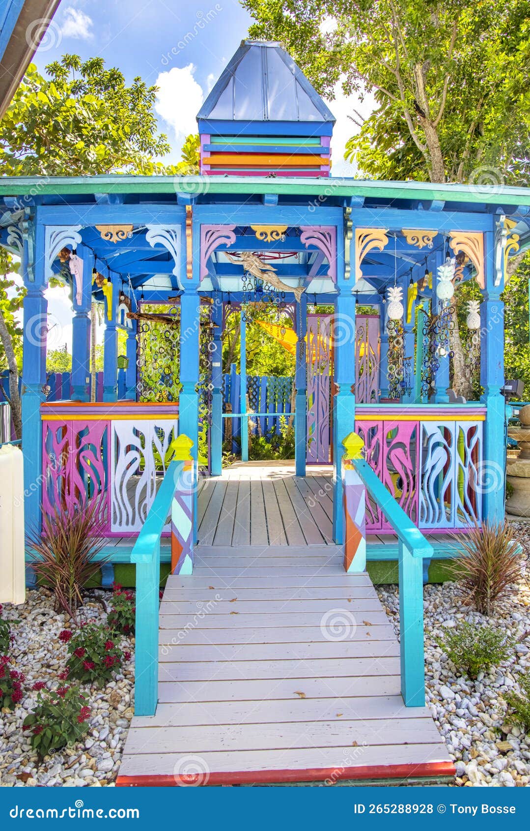 Colorful, Artsy Gazebo editorial stock photo. Image of island - 265288928