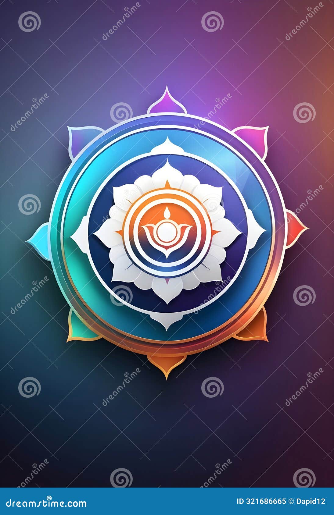 A Colorful Ashoka Chakra Design with a White Star on the Top of it ...