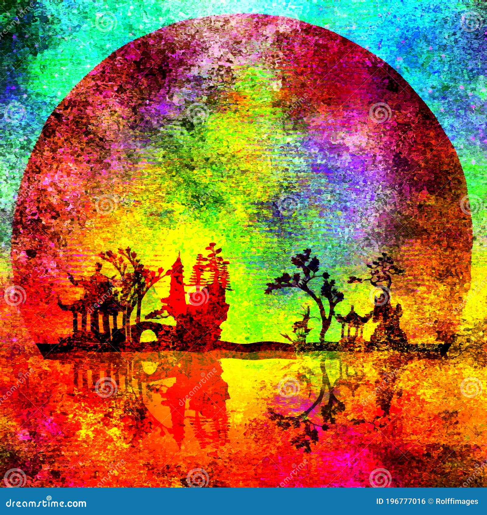 Colorful Asia stock illustration. Illustration of charming - 196777016