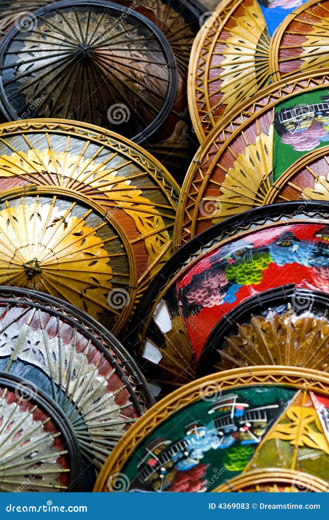 Colorful Asian Hats stock image. Image of vietnam, multi - 4369083