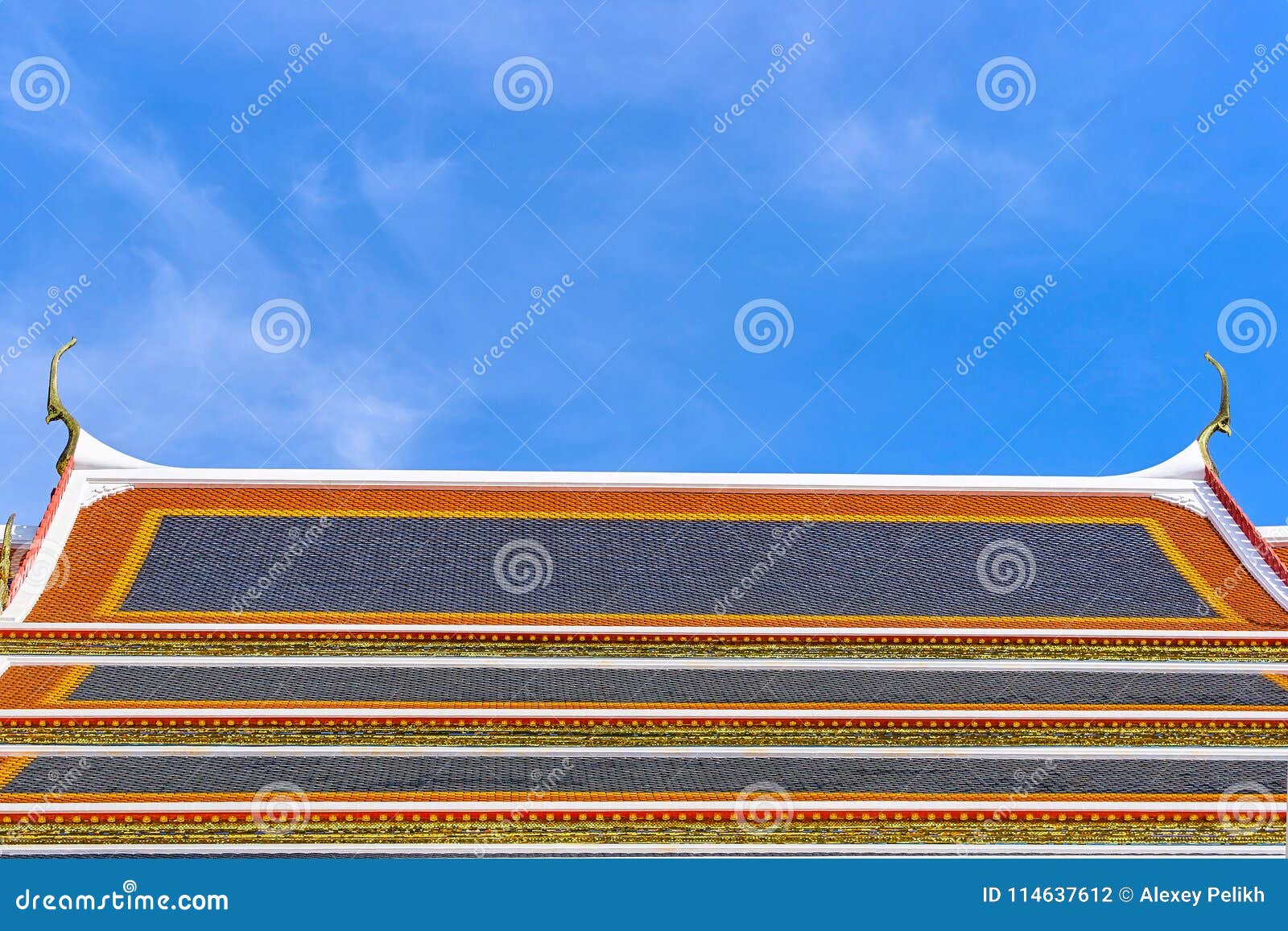Colorful asian tile roof stock photo. Image of artist - 114637612