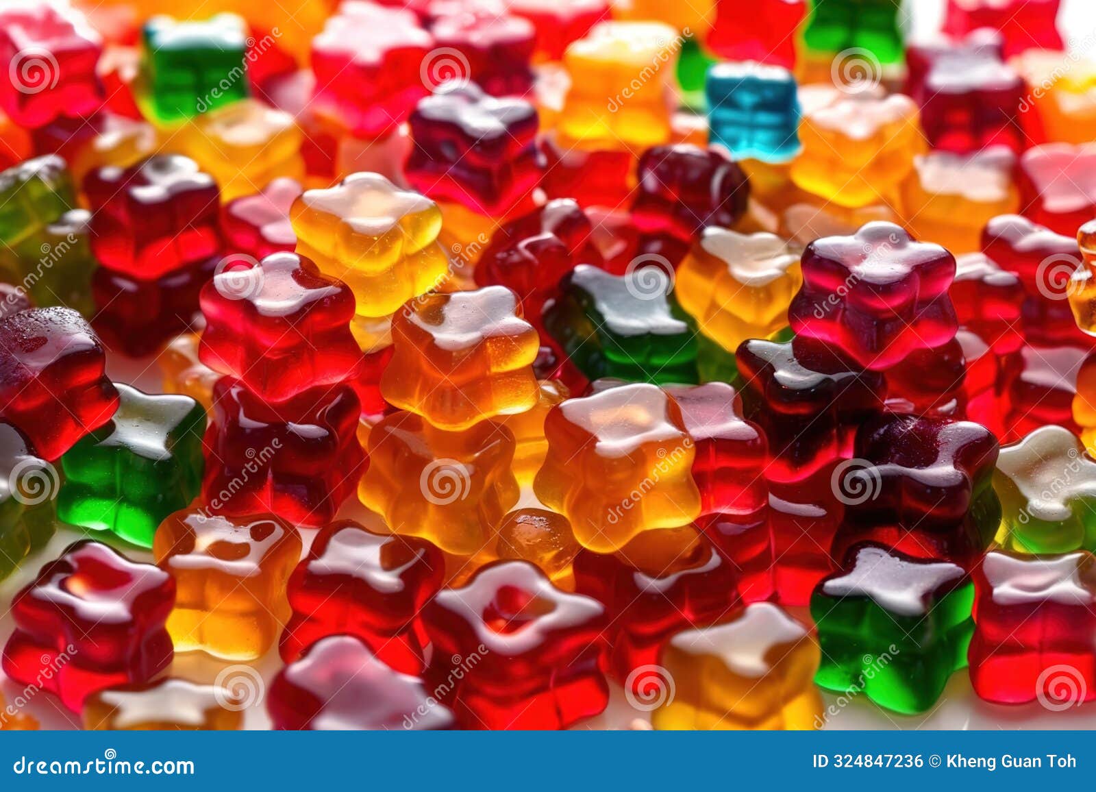 Colorful Assorted Brightly Colored Gummy Gel Candy Background Pattern ...