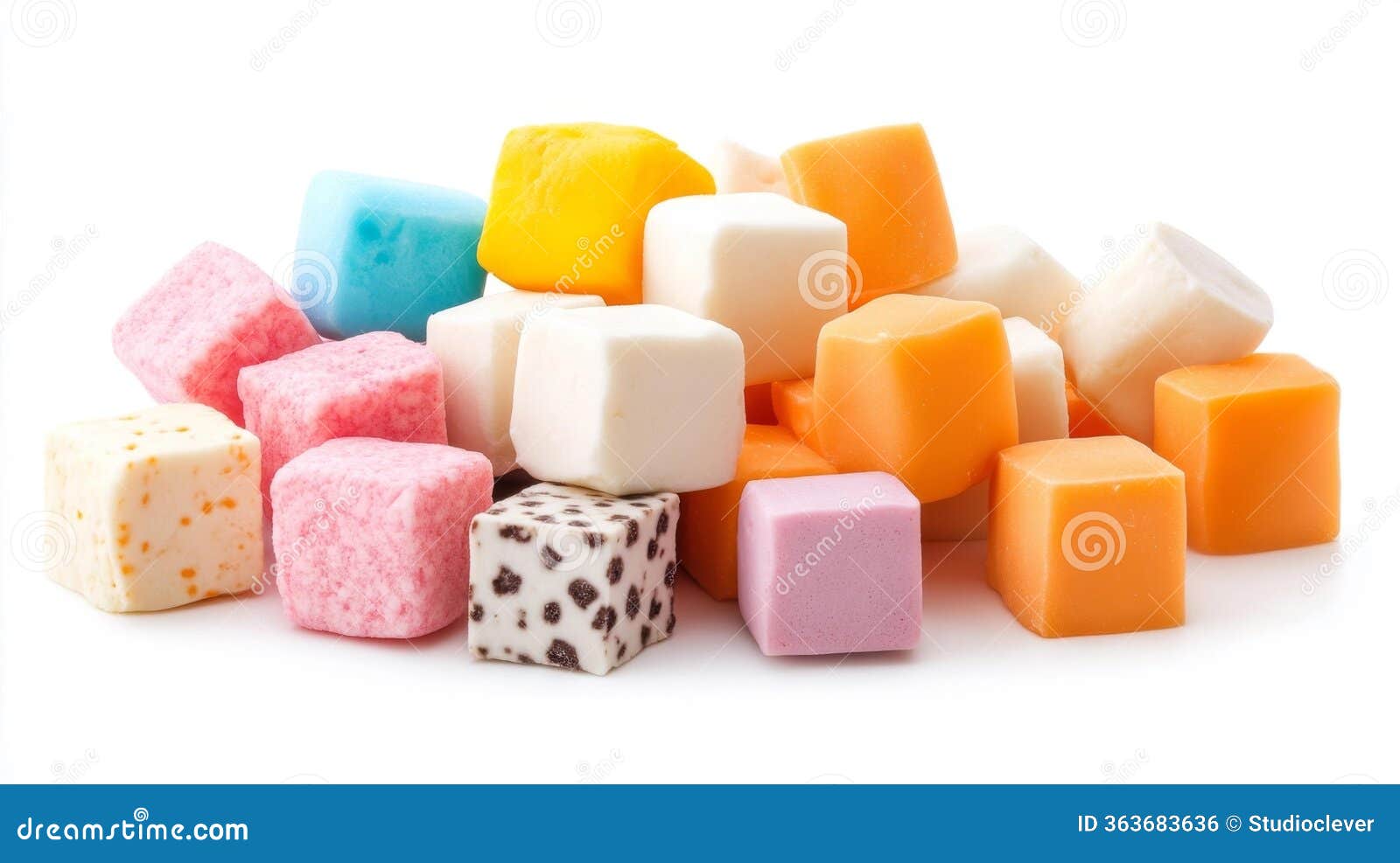 Chewing Gum Aromatic Creative Promo Banner Vector. Chewing Gum Pieces ...