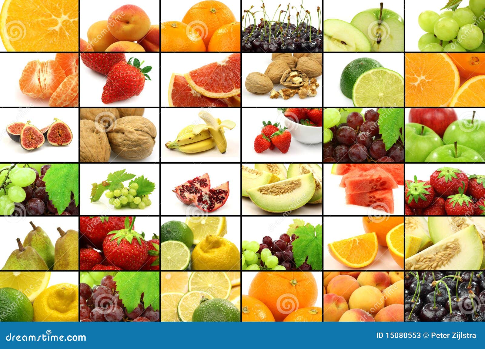 Colorful Assorted Fruit Collage Stock Image - Image of fresh, green ...