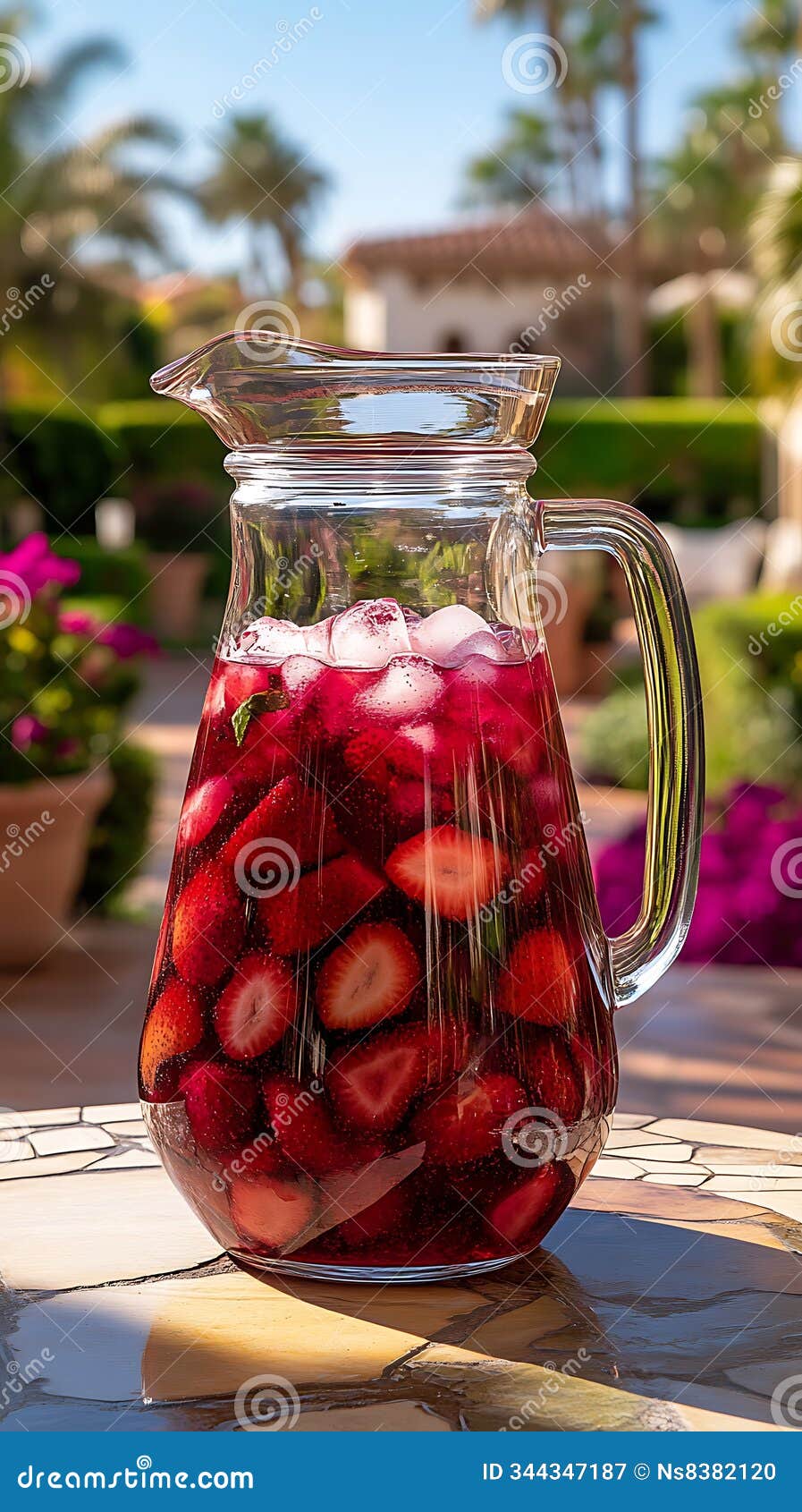 Colorful Assorted Fruit Jars with Freshly Bottled Juice on Display ...