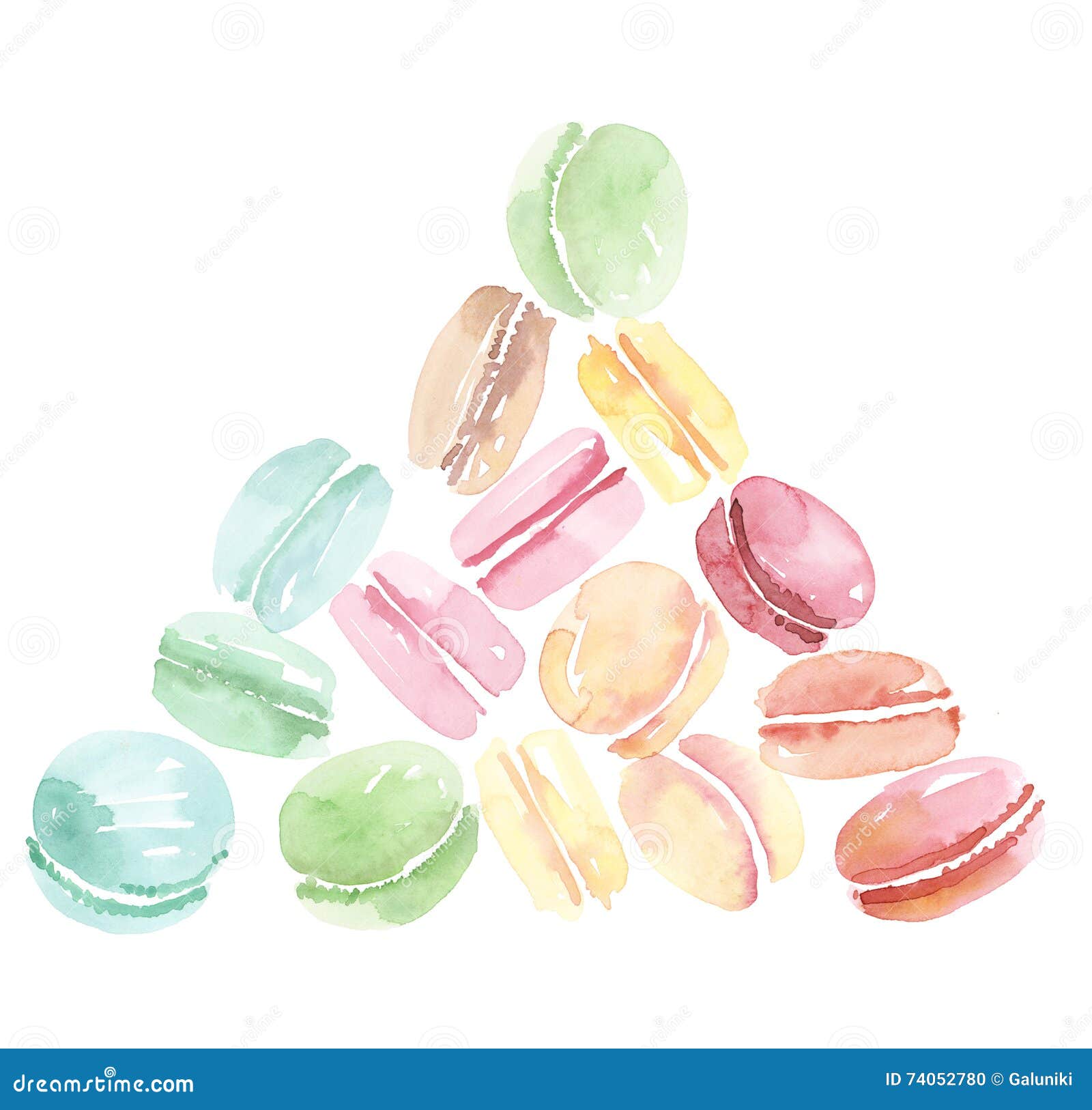 Colorful Assorted Macaroon Sweet Cake. Stock Illustration ...