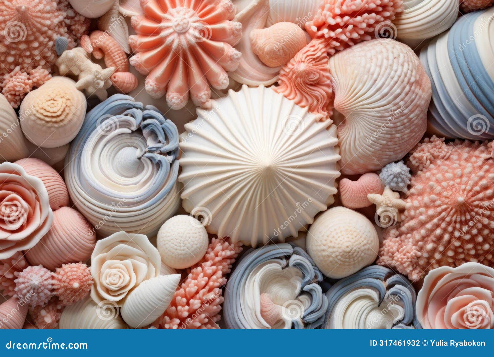 Colorful Assorted Sea Shells Texture Stock Illustration - Illustration ...