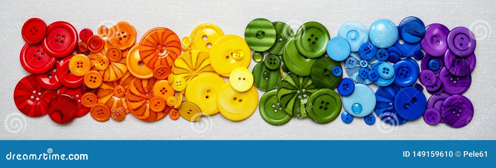 Colorful Assorted Sewing Buttons on Fabric Stock Photo - Image of ...