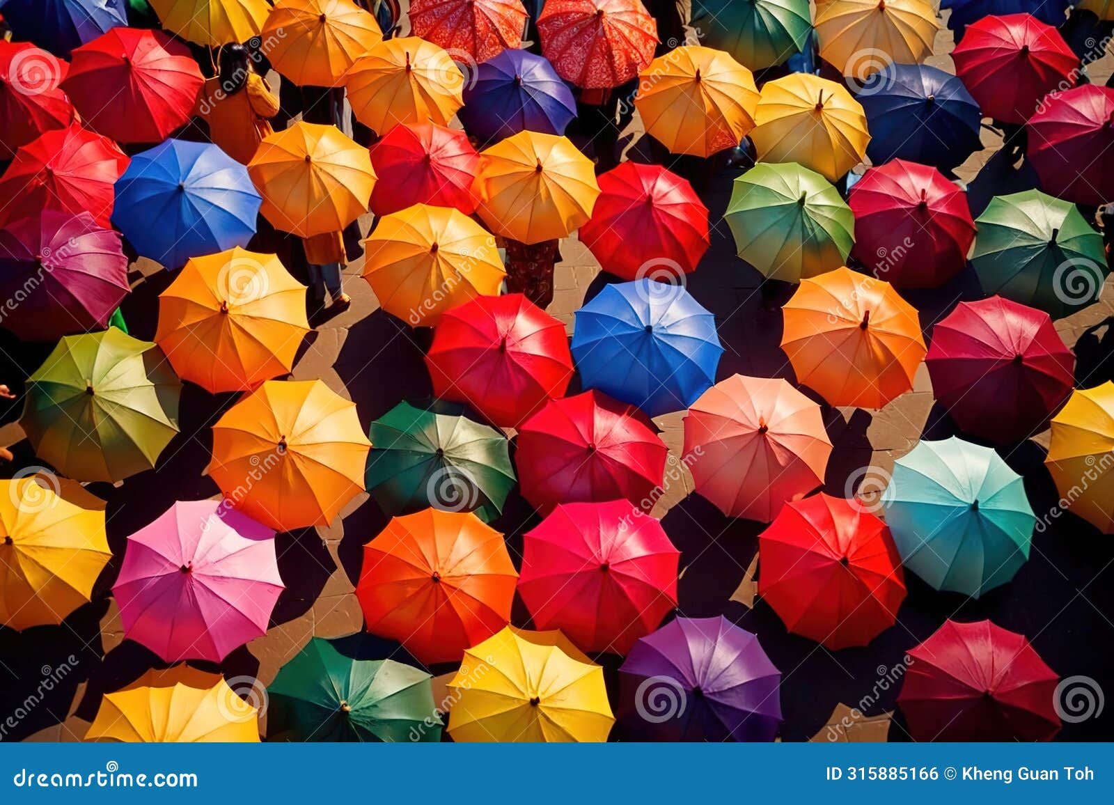 Colorful Assorted Umbrellas, Showing Diversity and Choice in Rainbow ...
