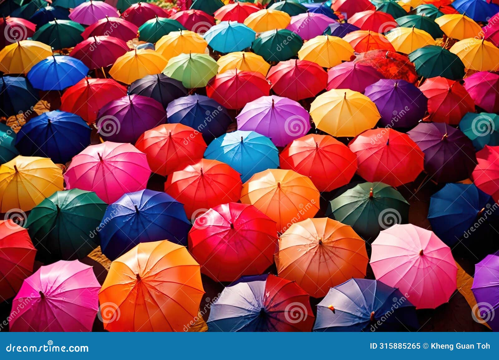 Colorful Assorted Umbrellas, Showing Diversity and Choice in Rainbow ...