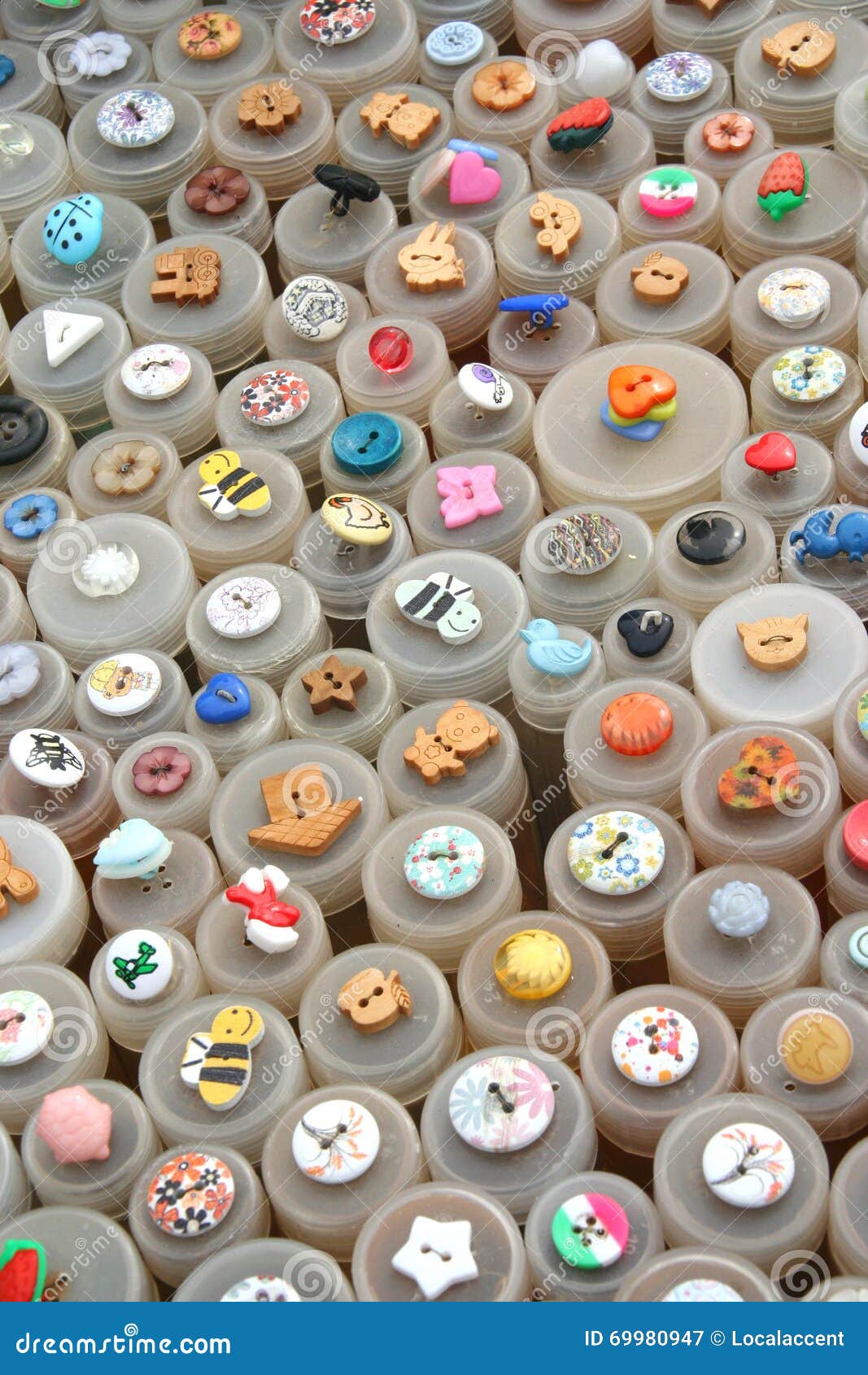 Colorful Assortment of Buttons. Stock Image - Image of pattern, design ...