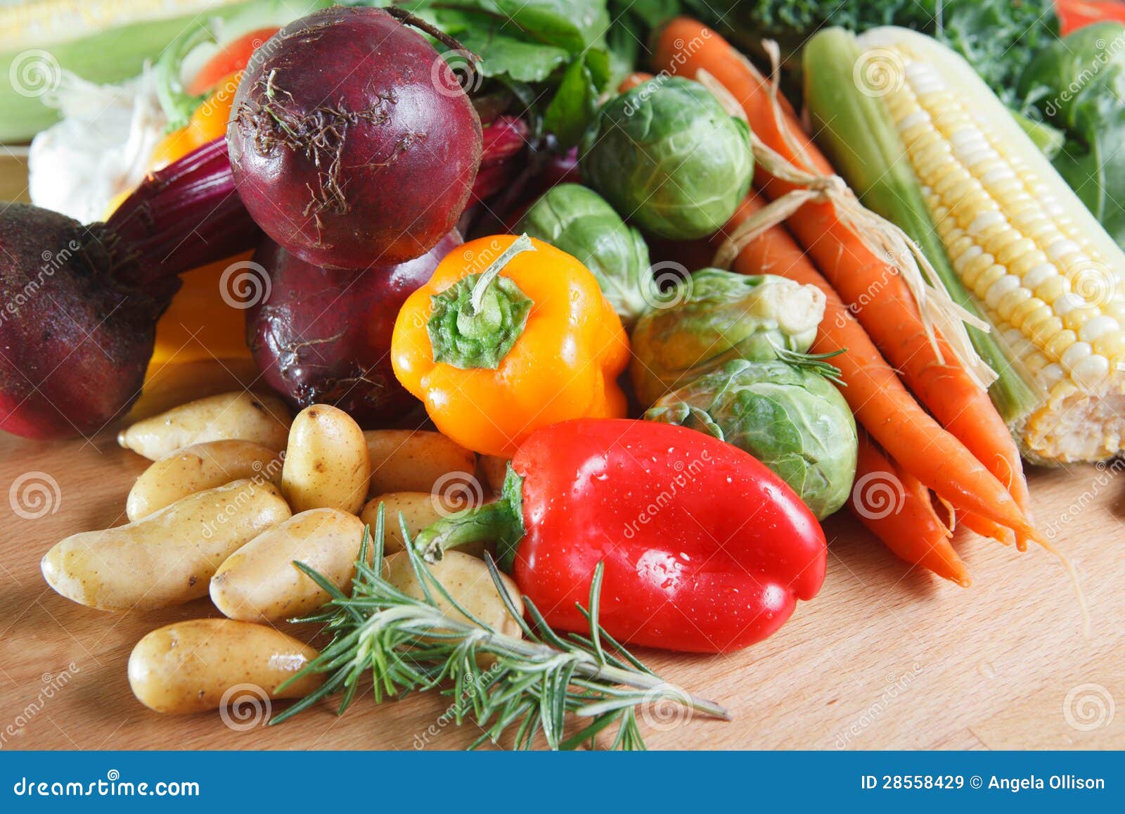 Colorful Assortment of Fresh Raw Vegetables Stock Image - Image of corn ...