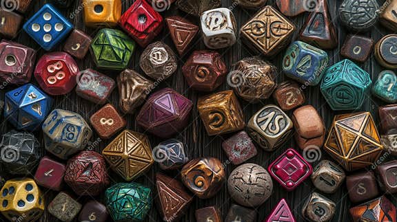 A Colorful Assortment of Gaming Dice Stock Illustration - Illustration ...