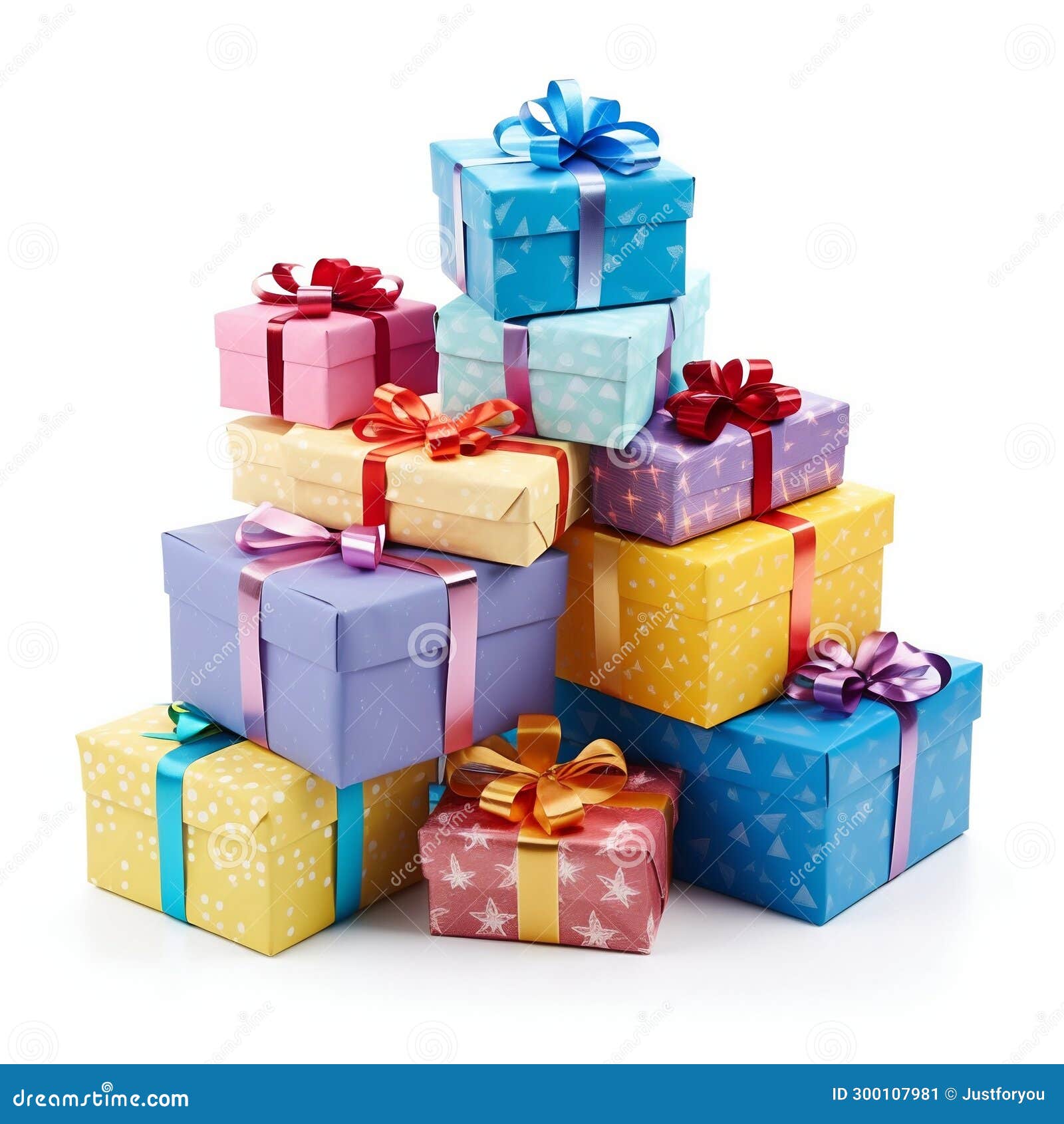 Colorful Assortment of Gift Boxes. Generative Ai Stock Illustration ...