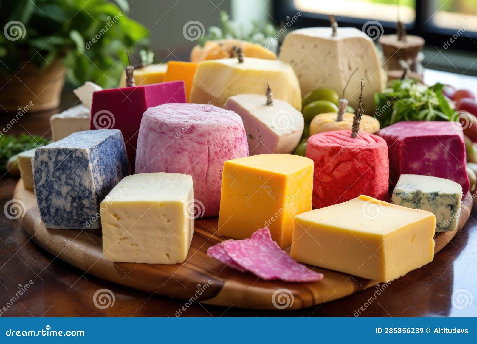 Colorful Assortment of Homemade Cheeses Stock Image - Image of ...