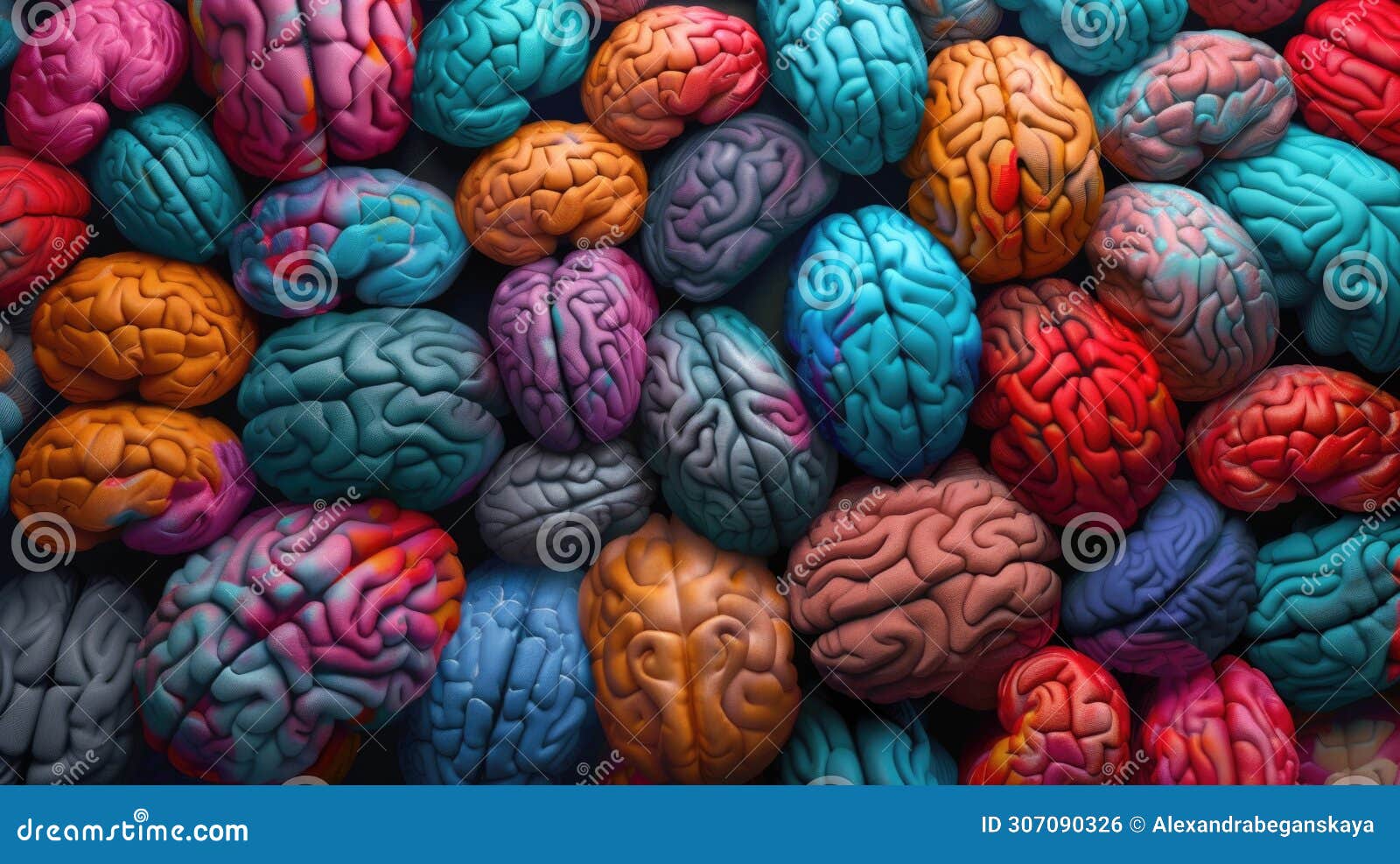 Colorful Assortment of Human Brain Models Stock Illustration ...