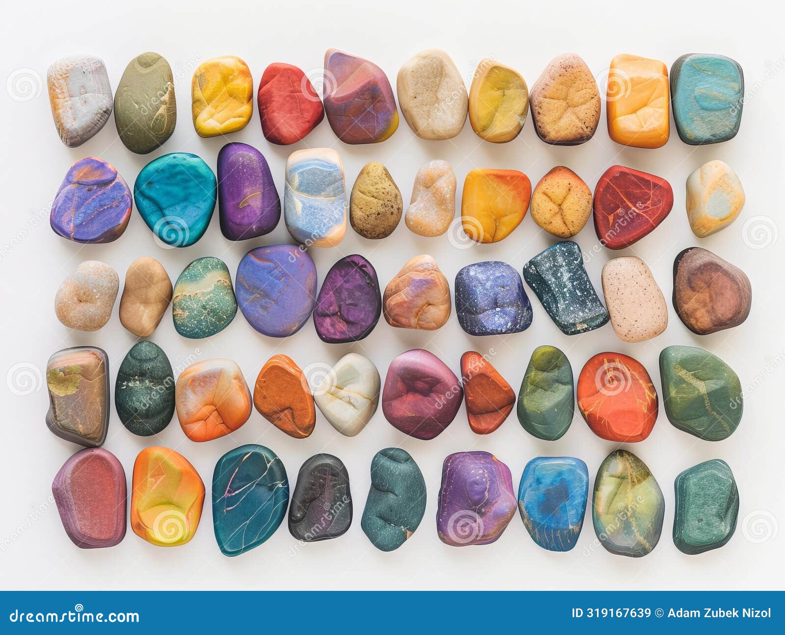 Colorful Assortment of Natural Stones and Pebbles Stock Illustration ...