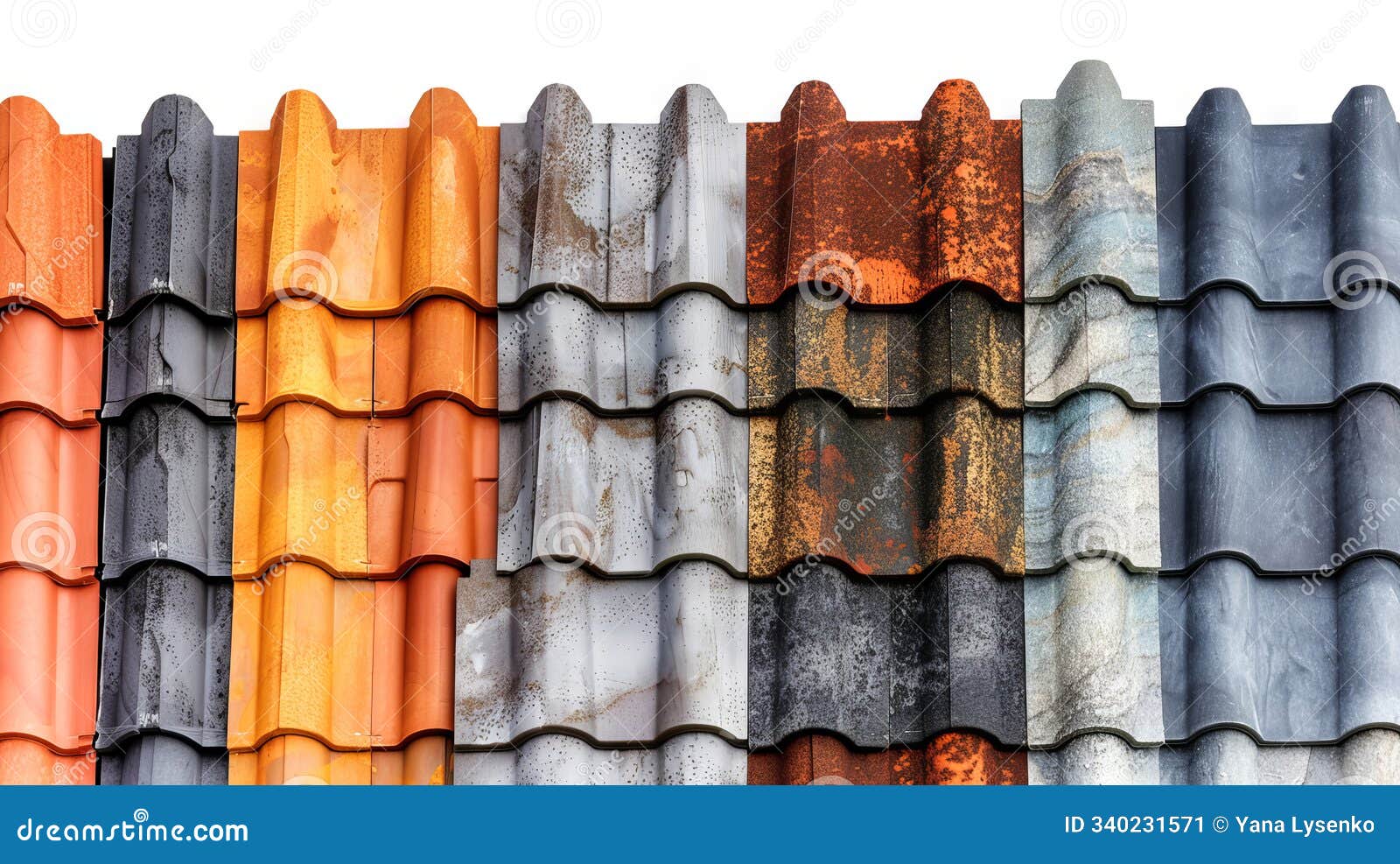 Colorful Assortment of Roof Tile Samples Showcasing Diverse Patterns ...