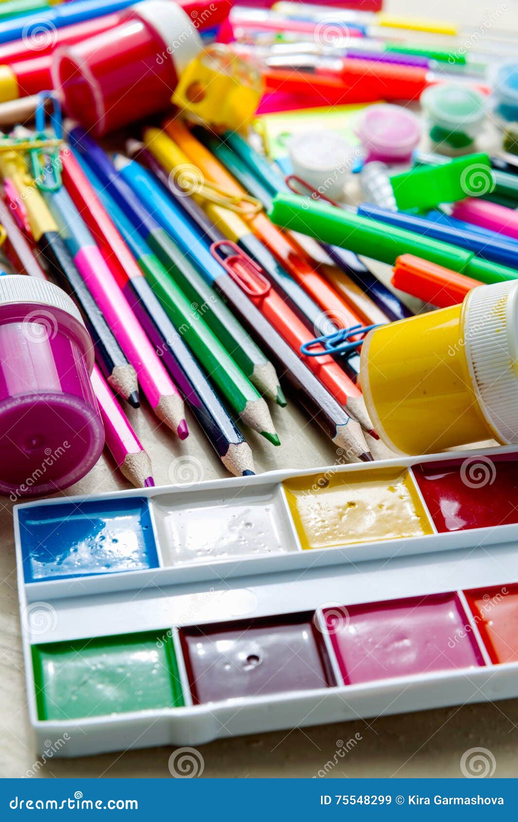 Colorful Assortment of School Supplies Stock Image - Image of learning ...