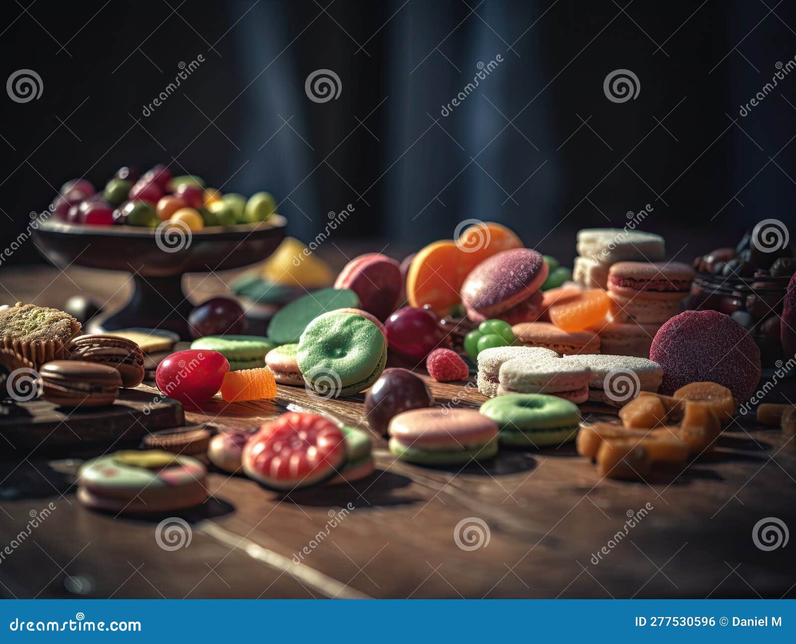 Colorful Assortment of Sweets. Dessert Time Stock Illustration ...