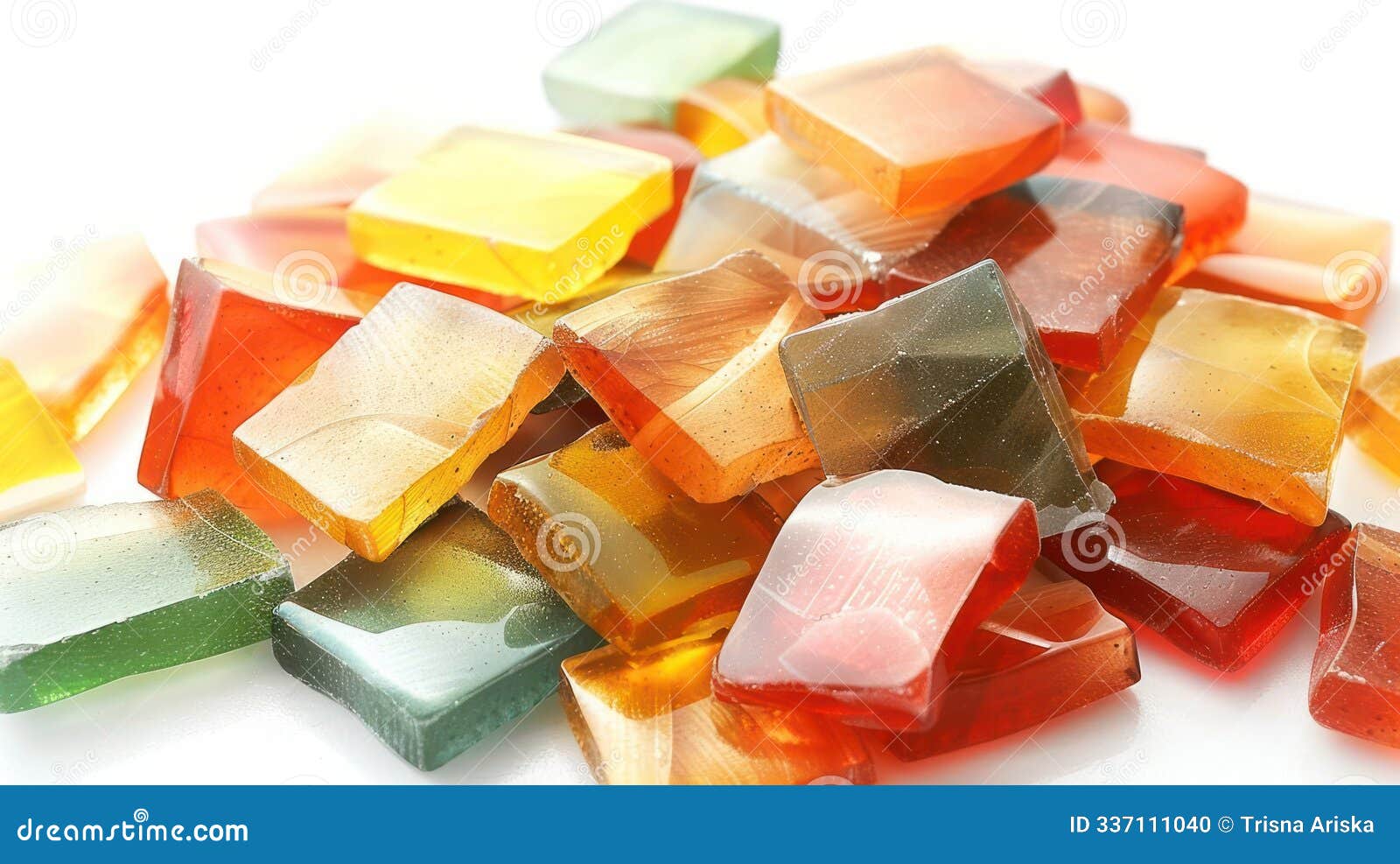 A Colorful Assortment of Translucent, Rectangular Candy Pieces Arranged ...