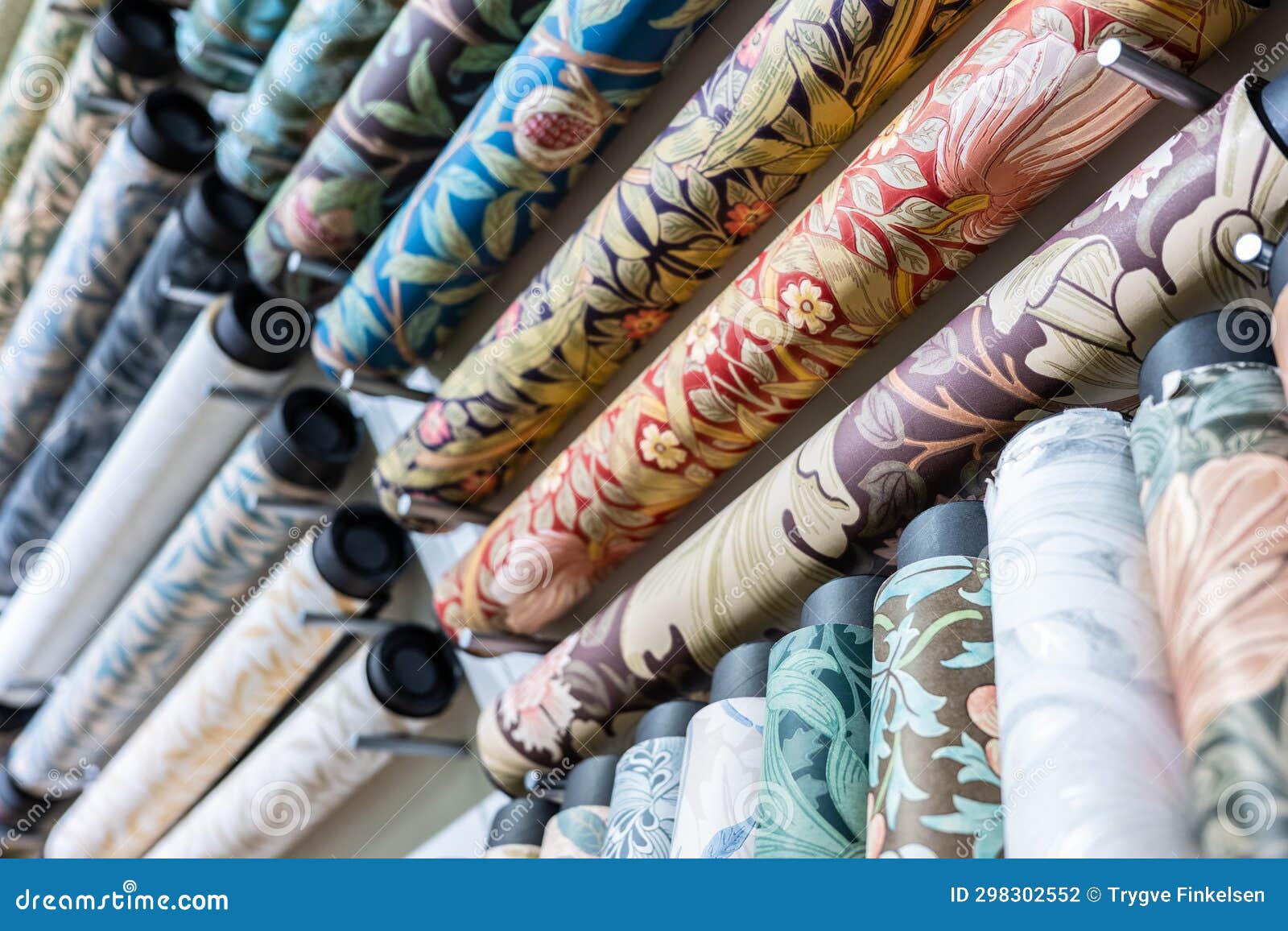 Colorful Assortment of Wallpaper Rolls.. Stock Photo - Image of ...