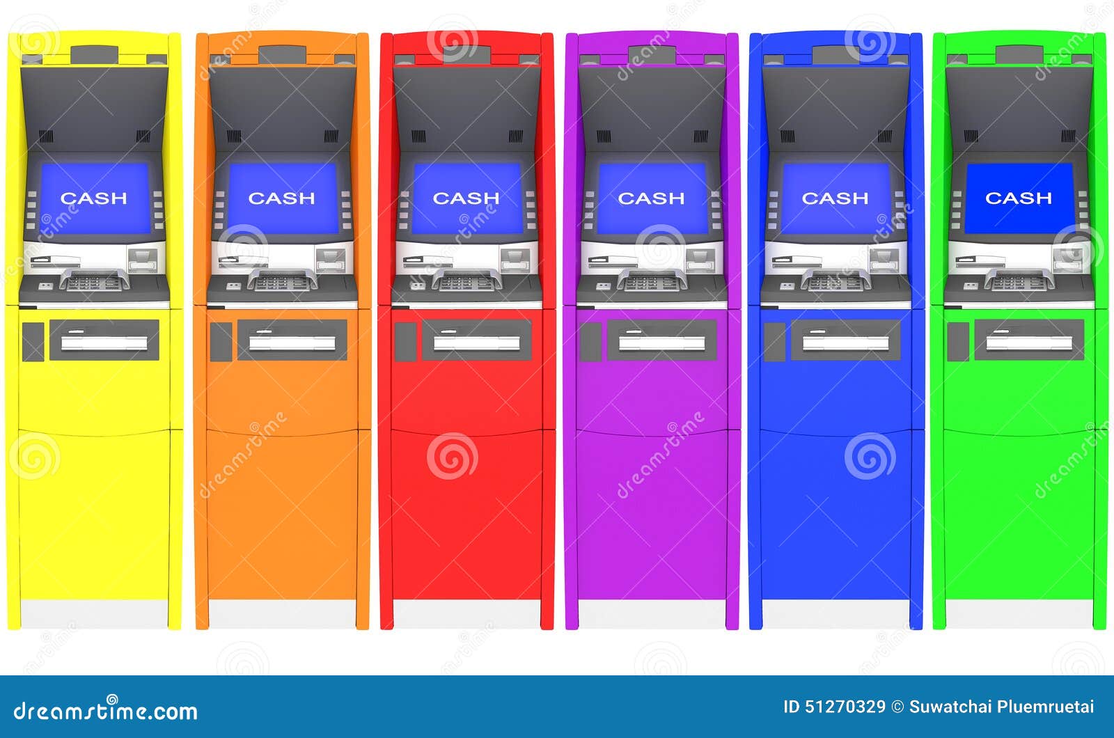 Colorful atm cash machine stock illustration. Illustration of colorful ...
