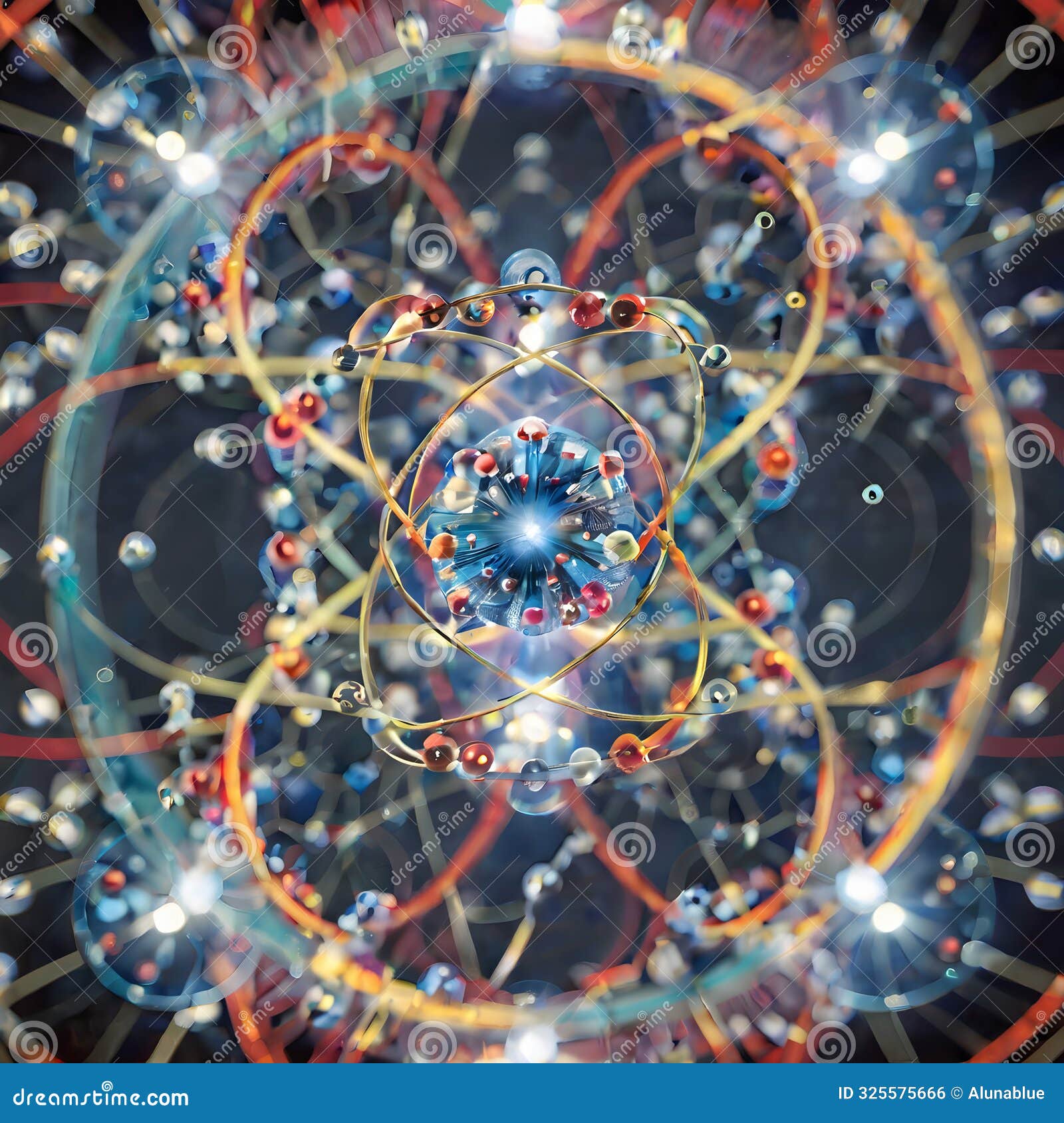 Colorful Atomic and Molecular Structure Illustration Stock Illustration ...