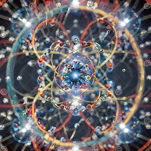 Colorful Atomic and Molecular Structure Illustration Stock Illustration ...