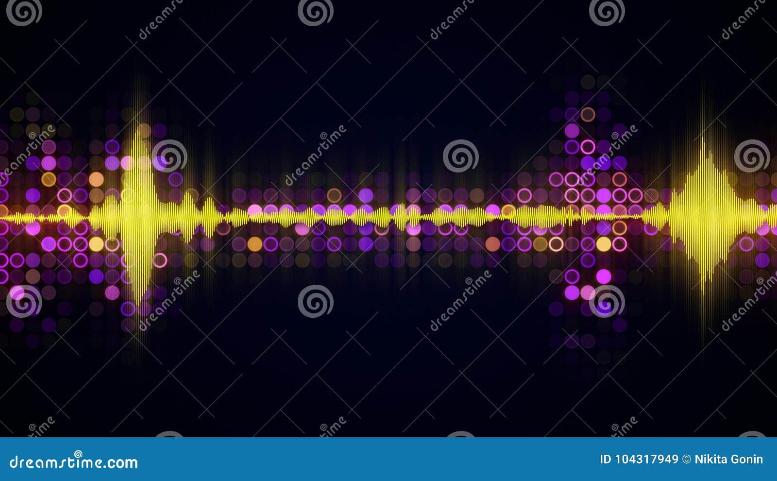 Colorful Audio Waveform Equalizer Abstract Techno Background Stock ...