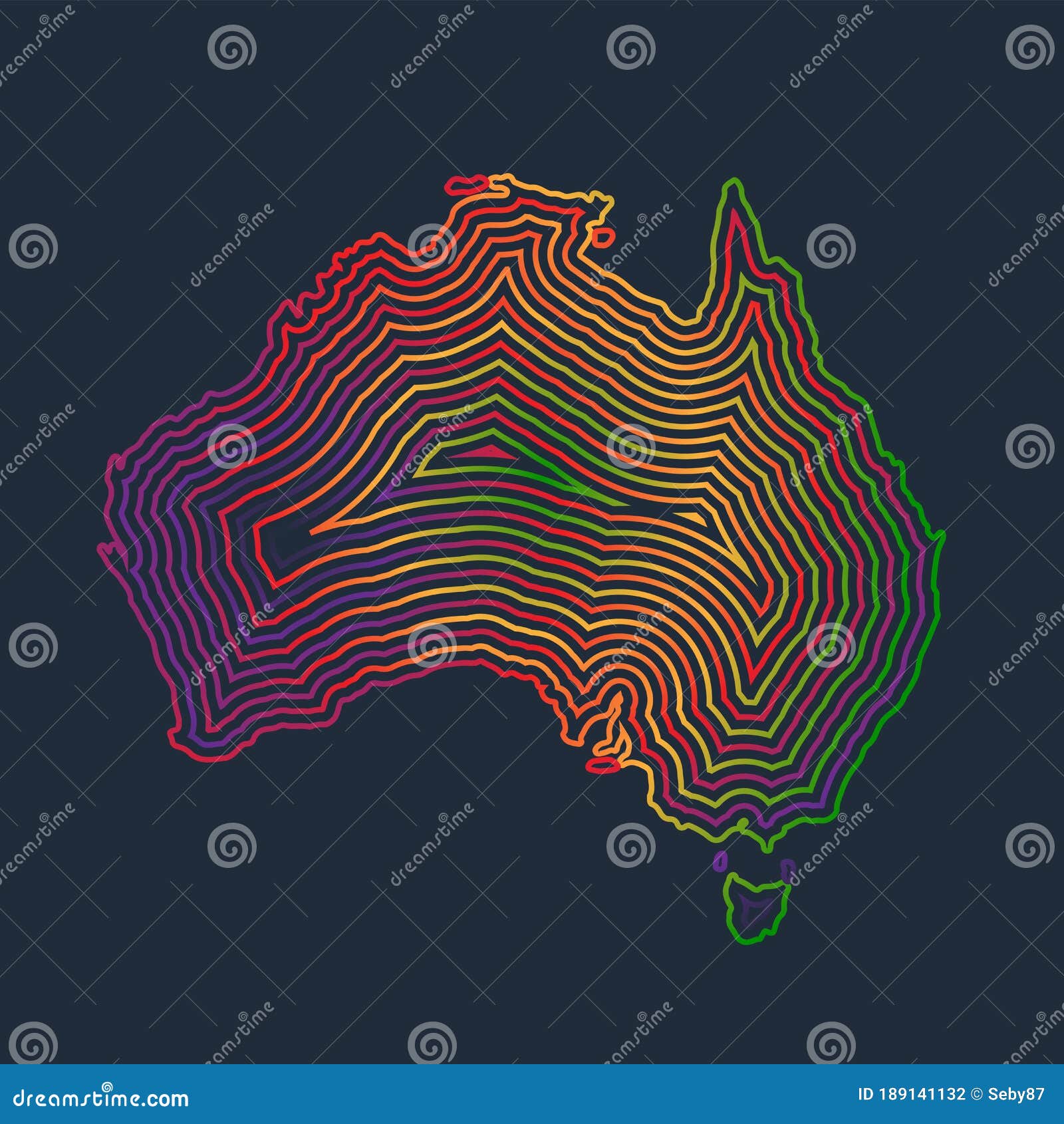 Colorful Australia Administrative And Political Map Vector Illustration ...