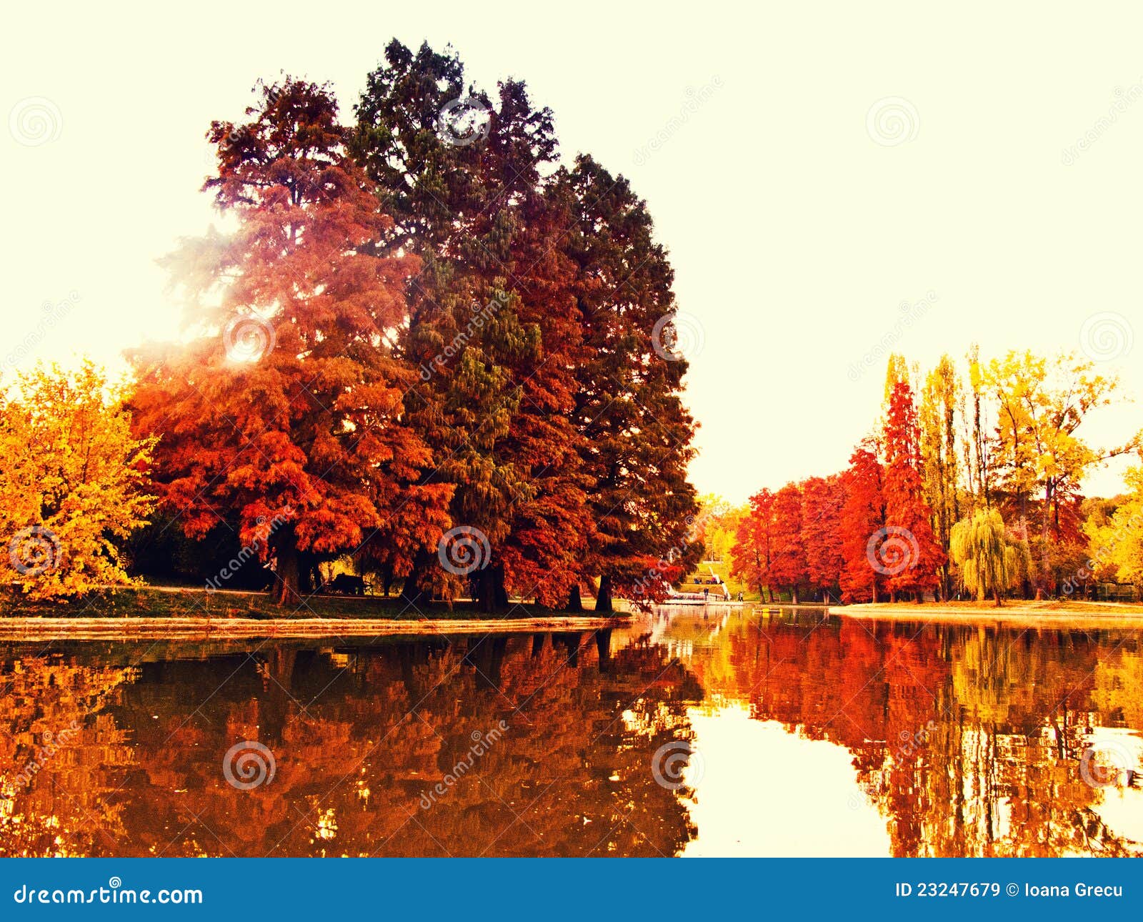 Colorful autumn lake stock image. Image of reflect, beautiful - 23247679
