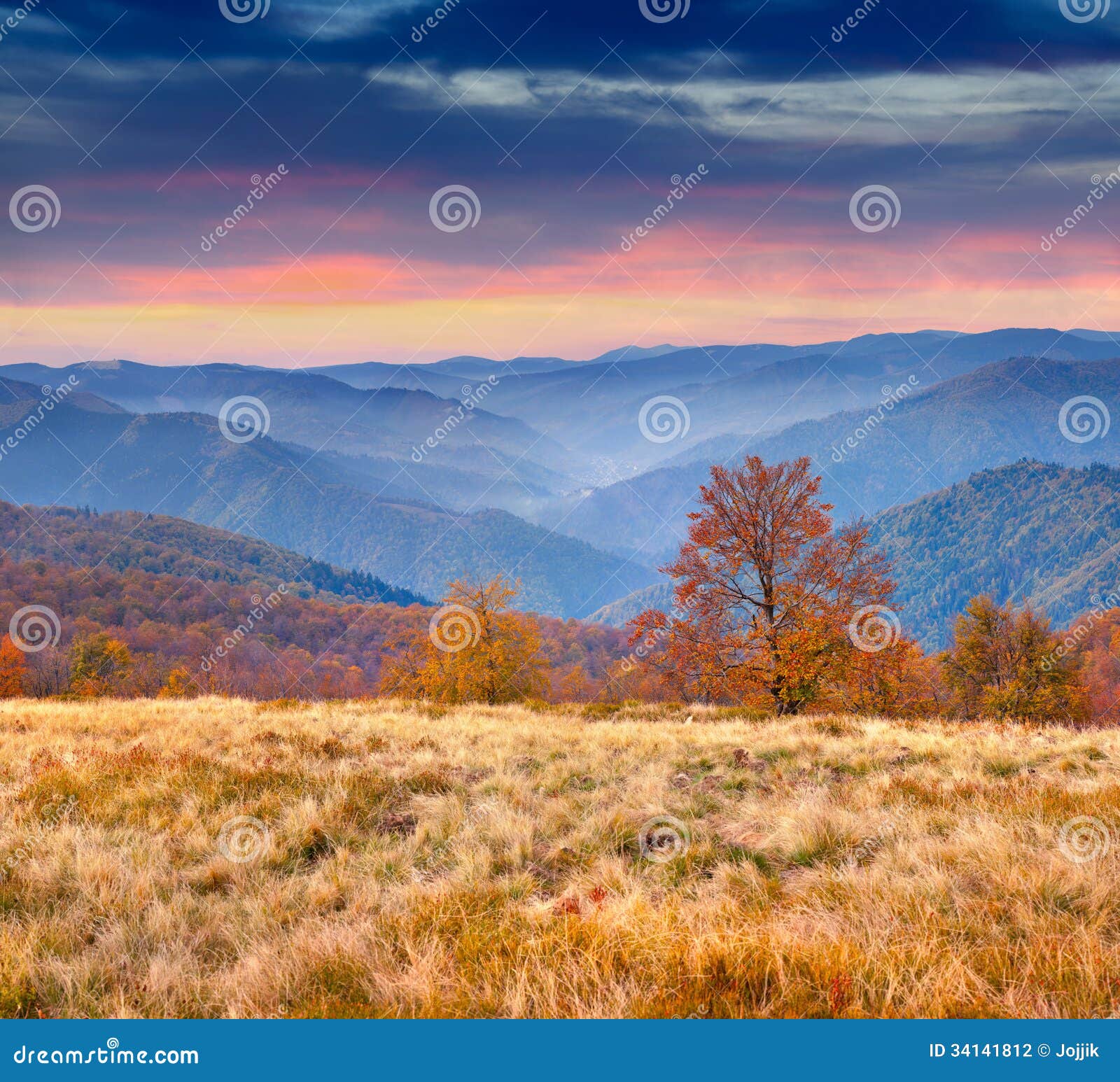 Colorful Autumn Landscape in Mountains Stock Photo - Image of color ...