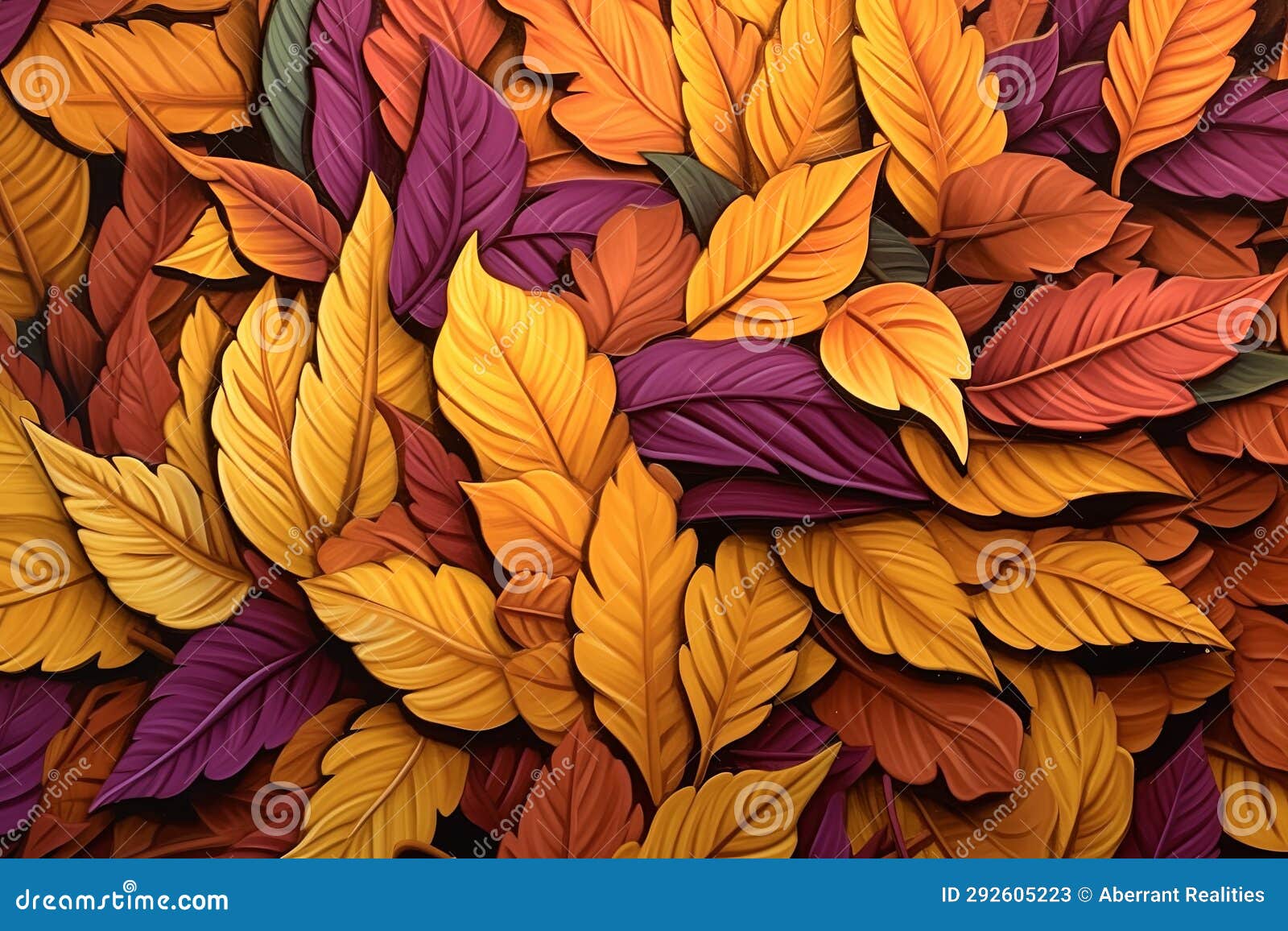 Colorful Autumn Leaves Background Stock Illustration - Illustration of ...