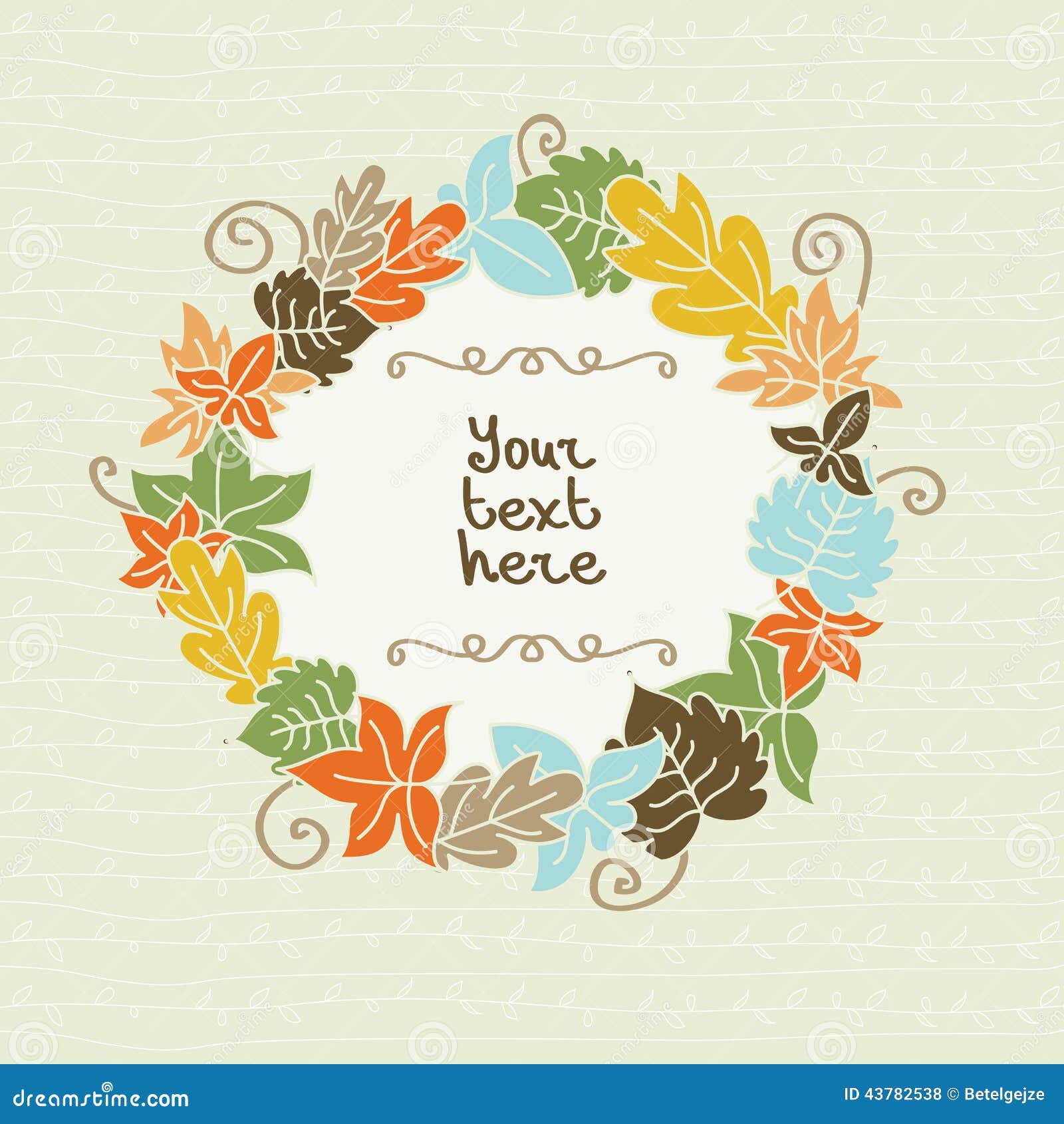 Colorful Autumn Leaves with Frame for Text Stock Vector - Illustration ...