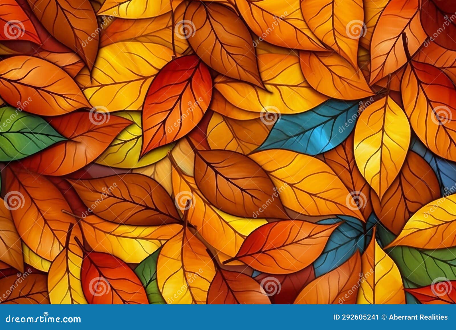 Colorful Autumn Leaves Seamless Background Stock Illustration ...