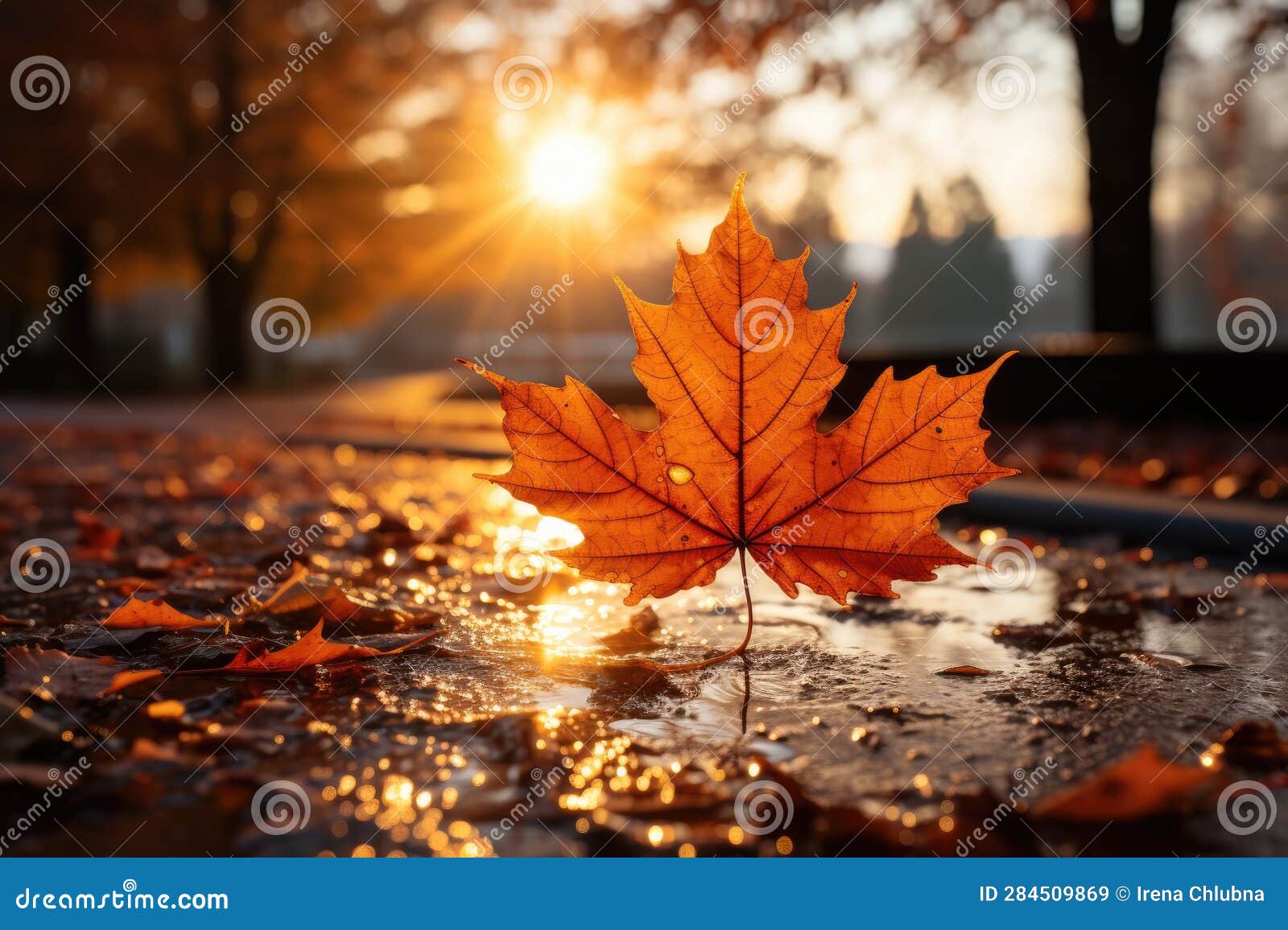 Colorful Autumn Maple Leaf. Generative AI Stock Illustration ...