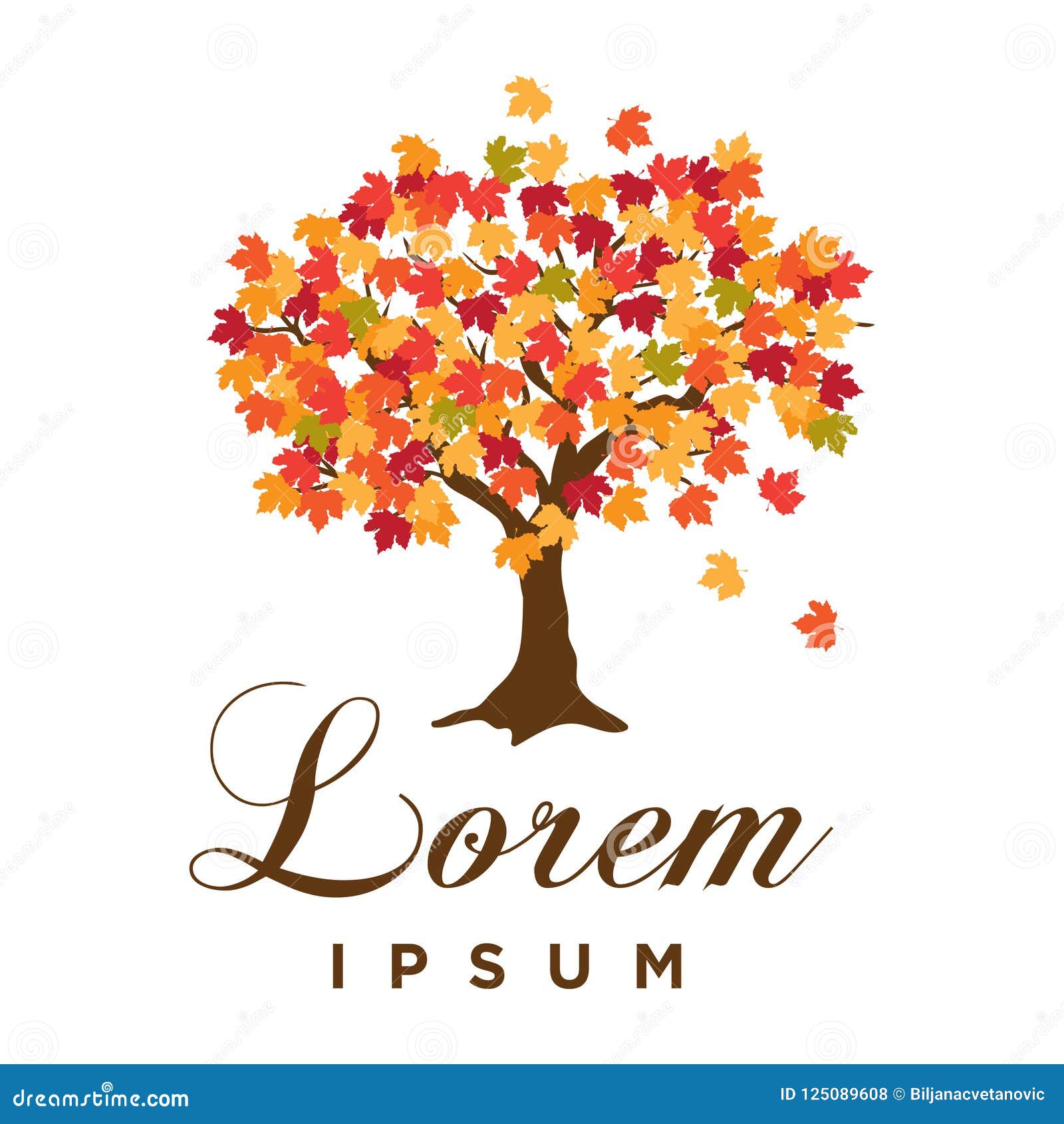Autumn maple tree stock vector. Illustration of logo - 125089608