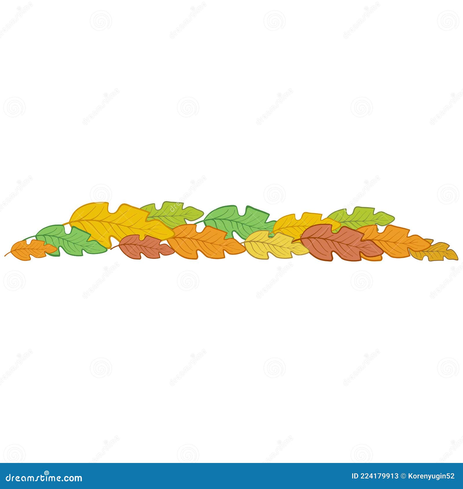 Colorful Autumn Oak Leaves Border or Frame for Design Stock Vector ...