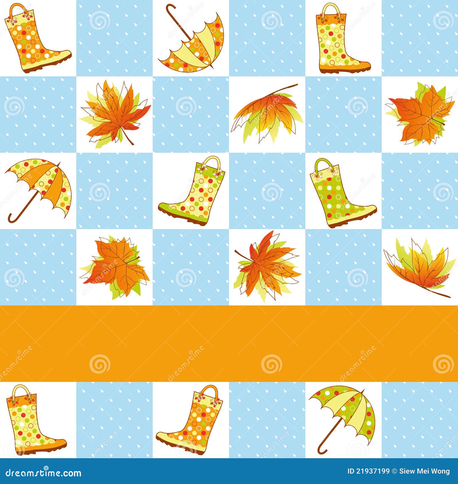 Colorful Autumn Rain Seamless Pattern Stock Vector - Illustration of ...