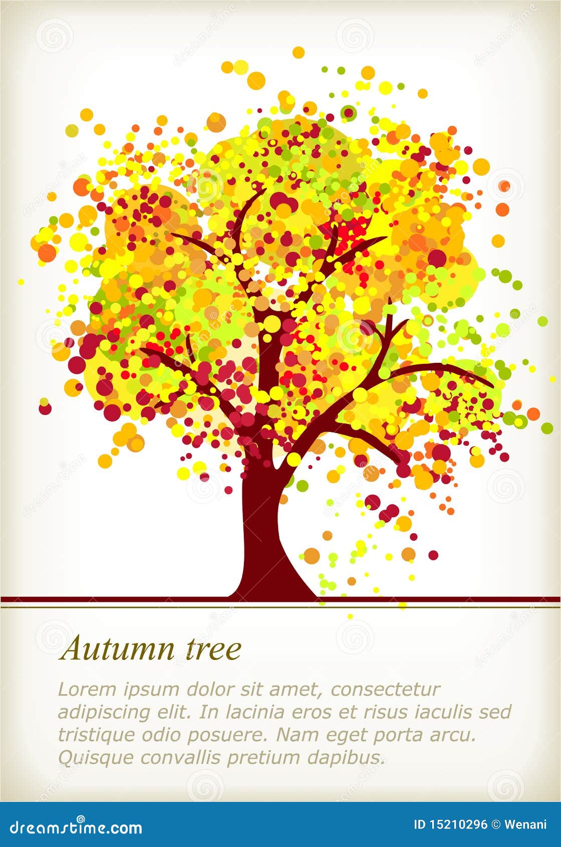 Colorful Autumn Tree with Space for Your Text Stock Vector ...