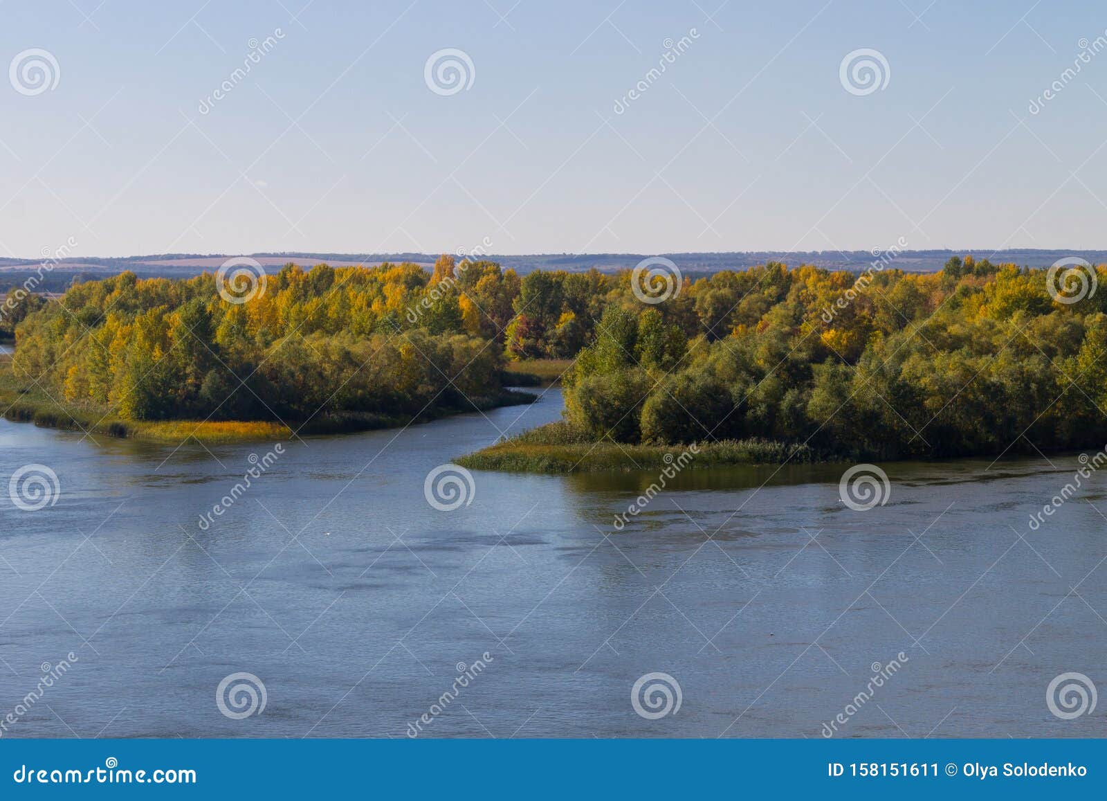 Colorful Autumn Trees on the Riverfront Stock Image - Image of orange ...