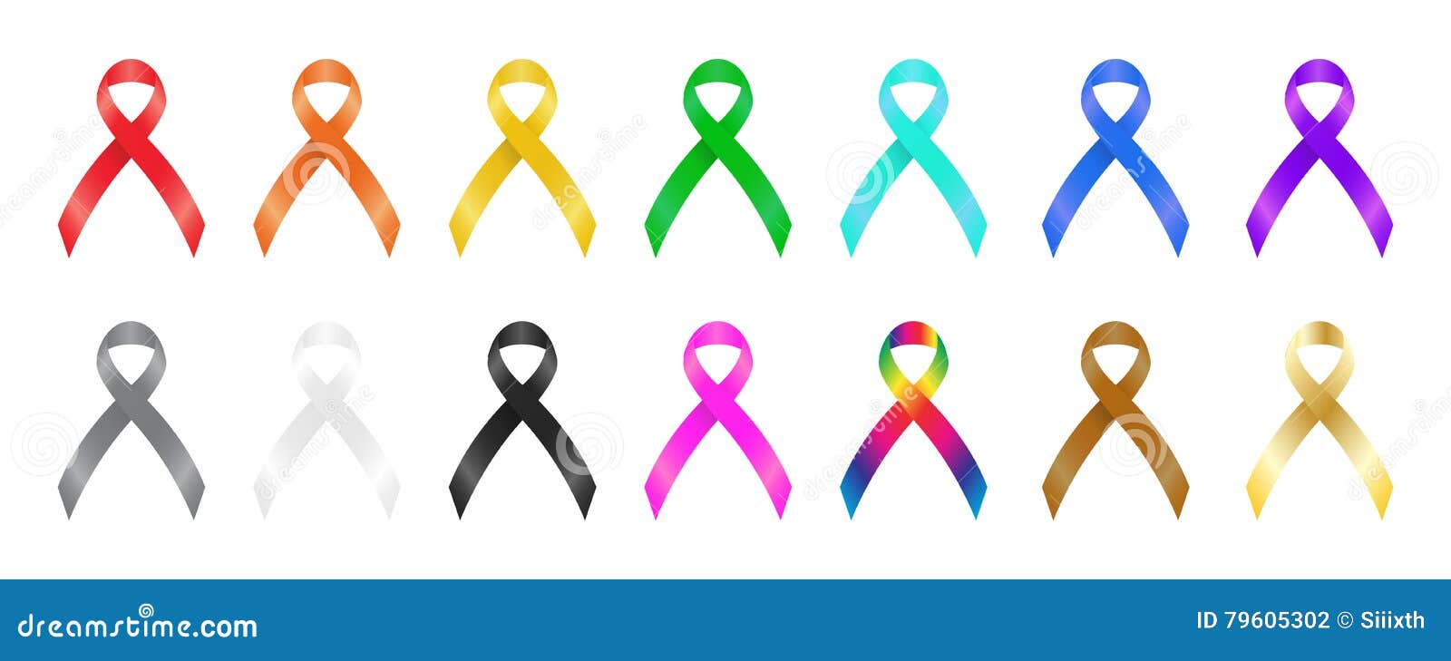 A Colorful Awareness Ribbons Stock Vector - Illustration of cancer ...
