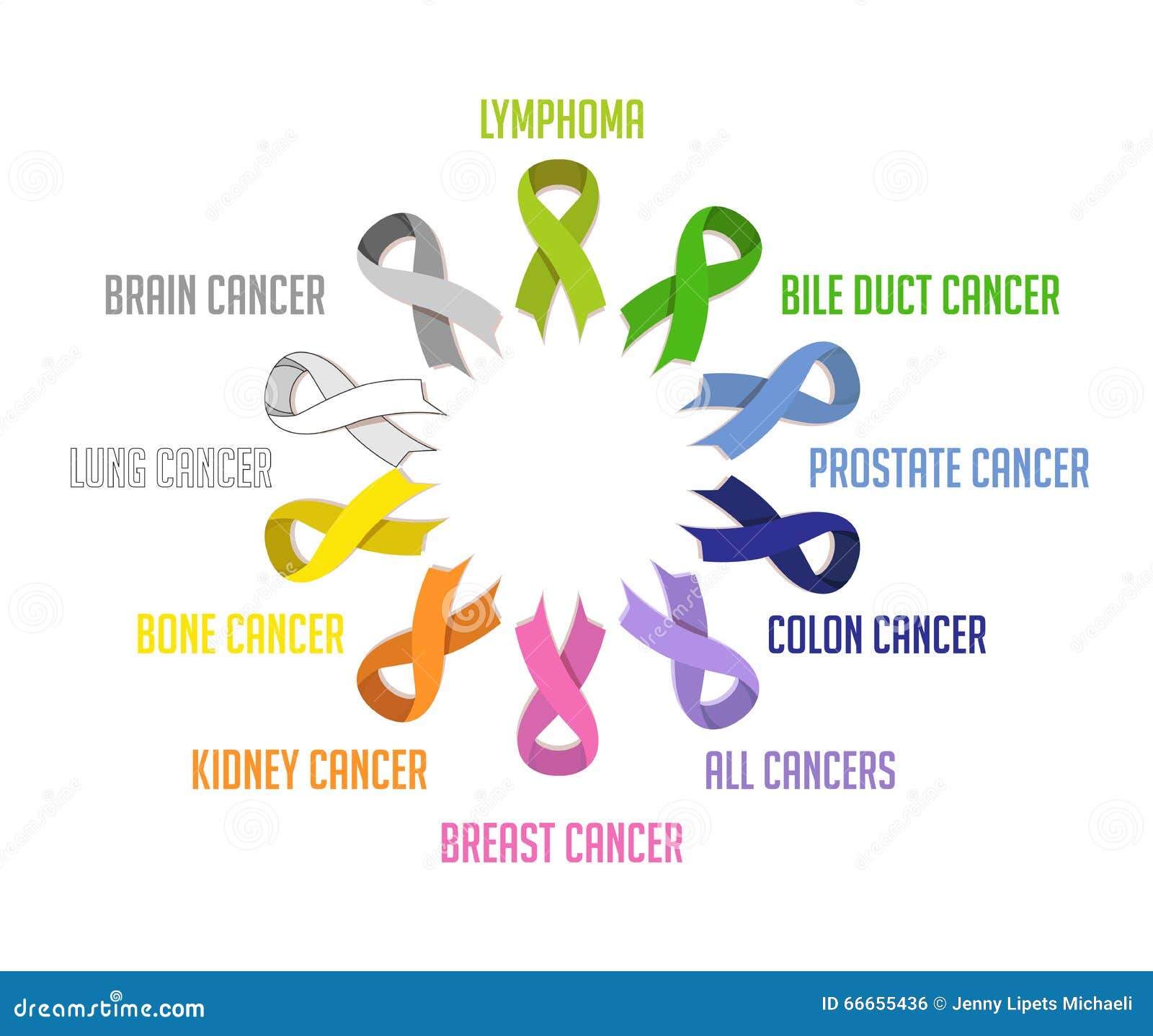 Colorful Awareness Ribbons Silhouette Vector Illustration ...