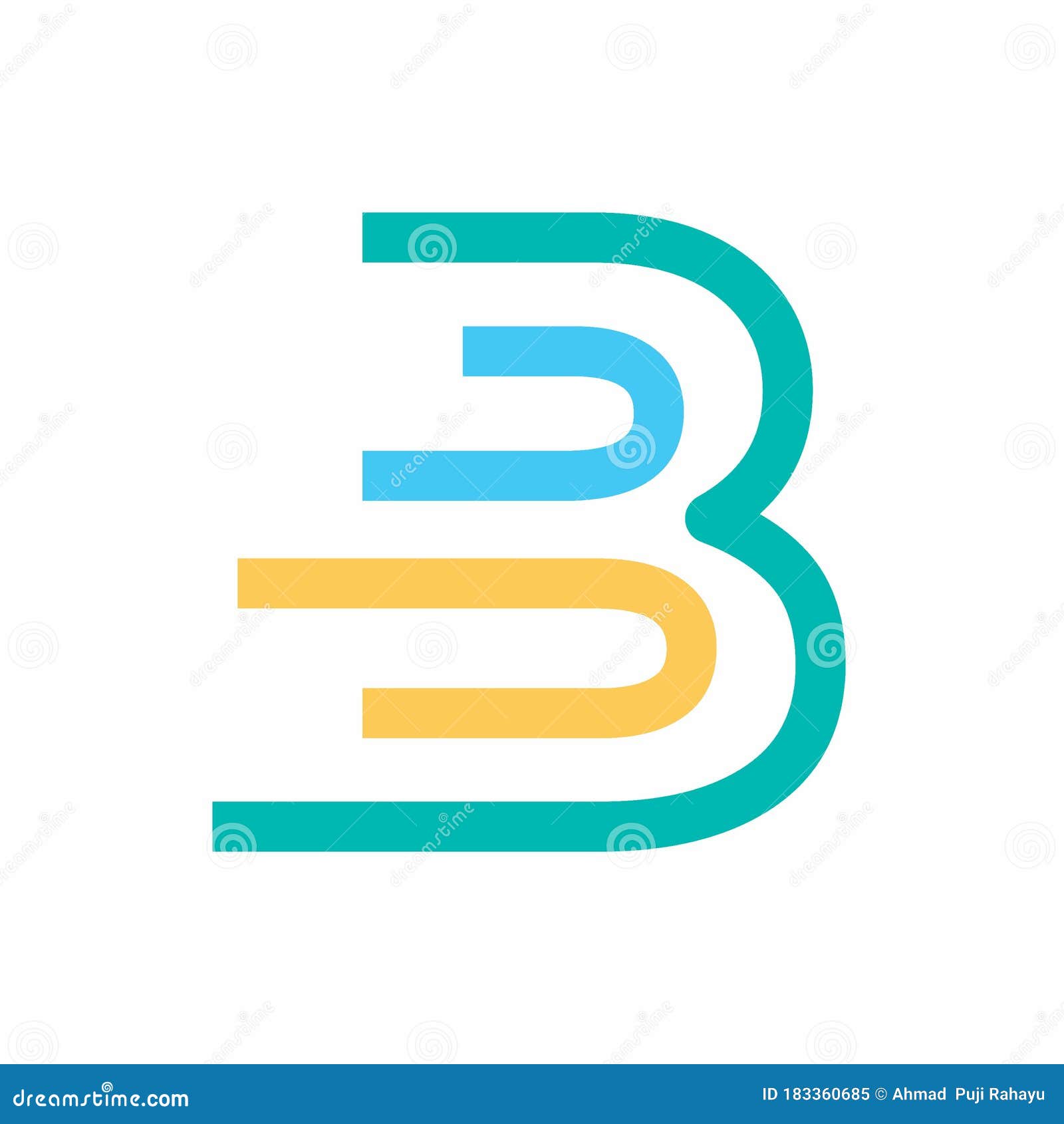 Colorful B Logo Design Template Stock Illustration - Illustration of ...